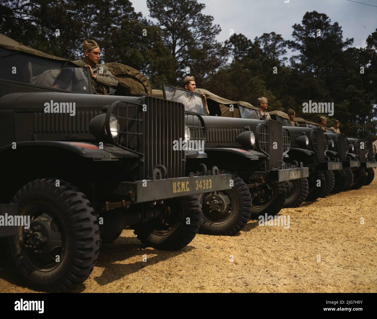 Marine motor detachment, New River, N.C. Photo shows the Marine Corps ...
