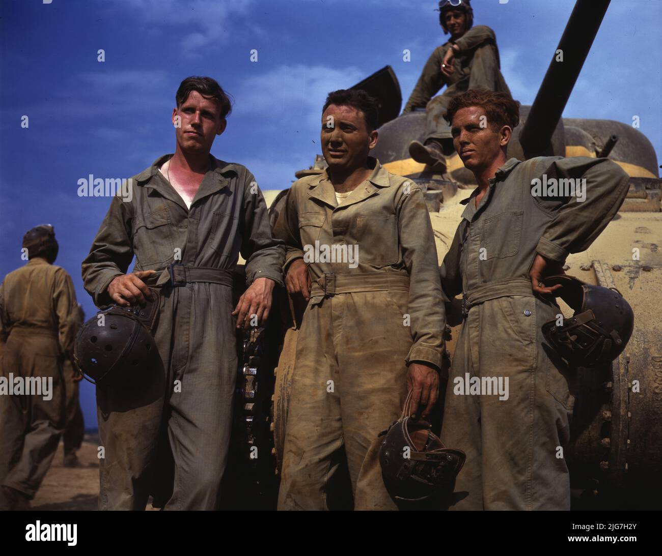Tank crew standing in front of M-4 tank, Ft. Knox, Ky Stock Photo - Alamy