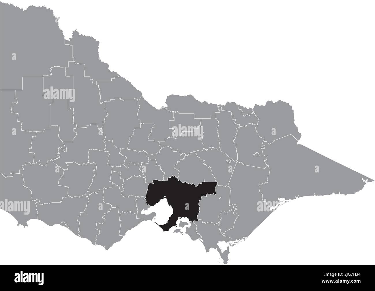 Locator map of the GREATER MELBOURNE, VICTORIA Stock Vector Image & Art ...