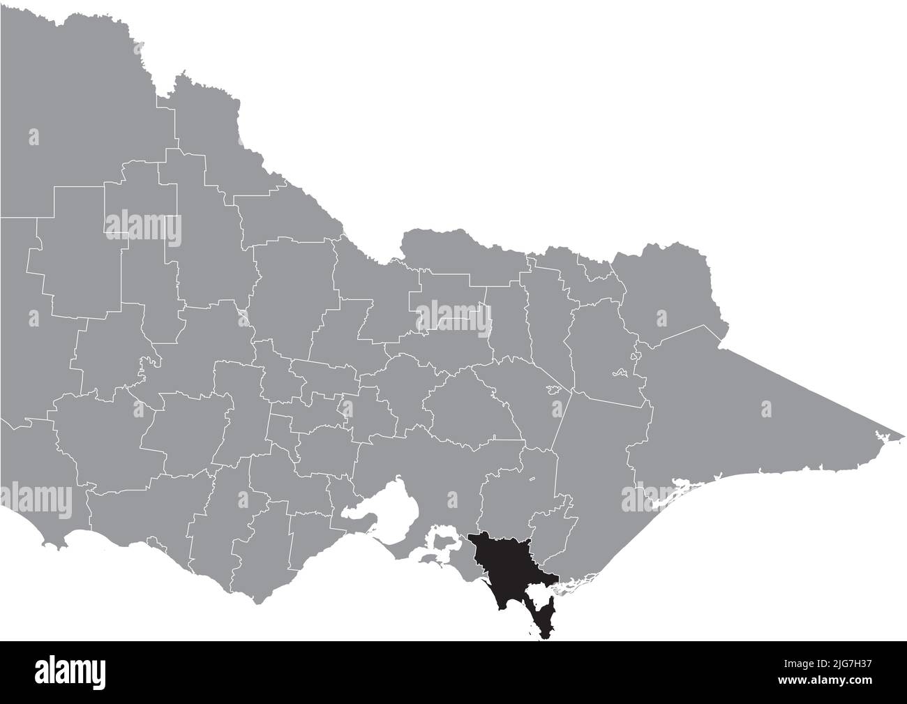 Locator map of the SOUTH GIPPSLAND SHIRE, VICTORIA Stock Vector Image ...