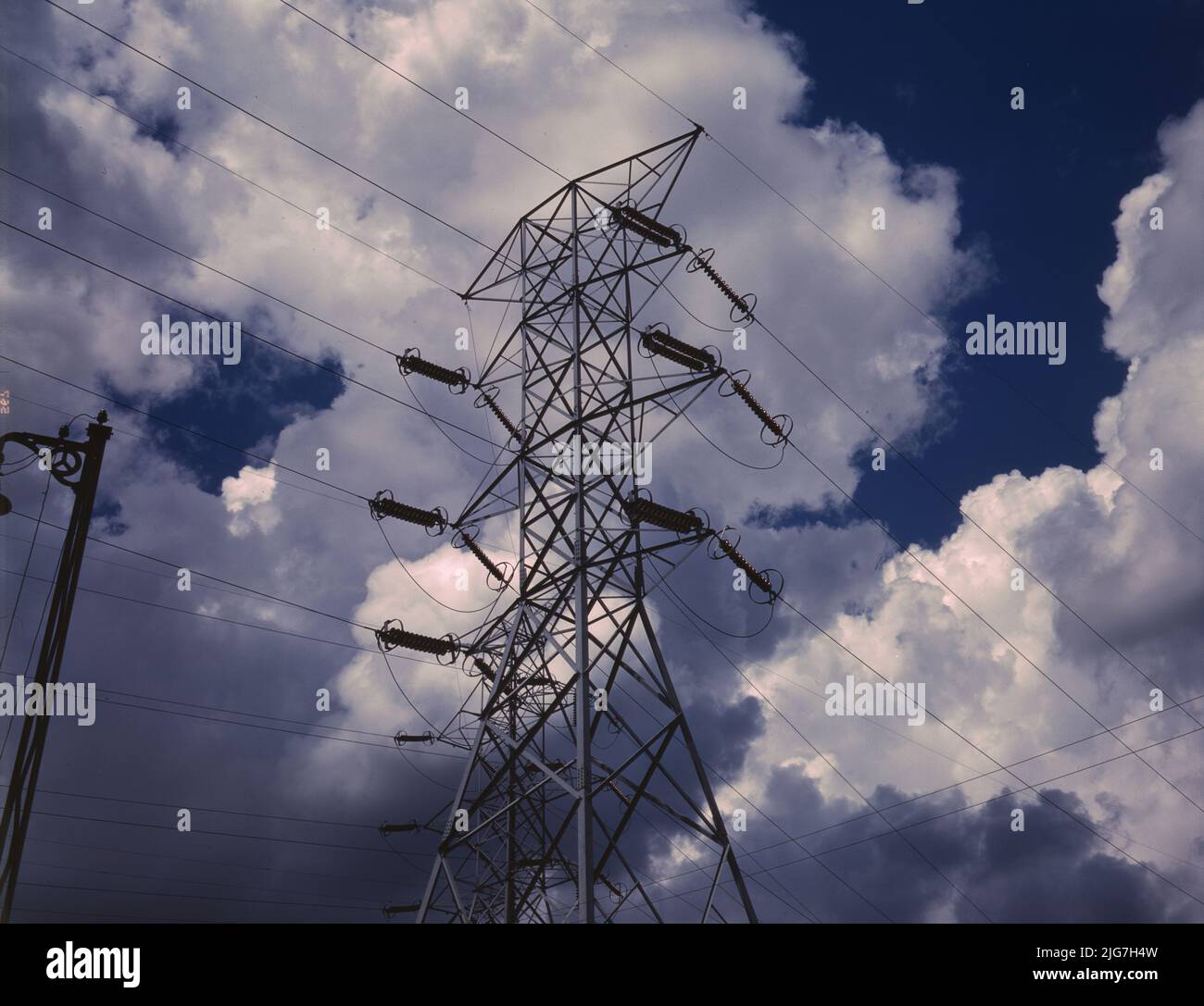 Transmission towers in the switchyard of TVA's Chickamauga Dam, near ...