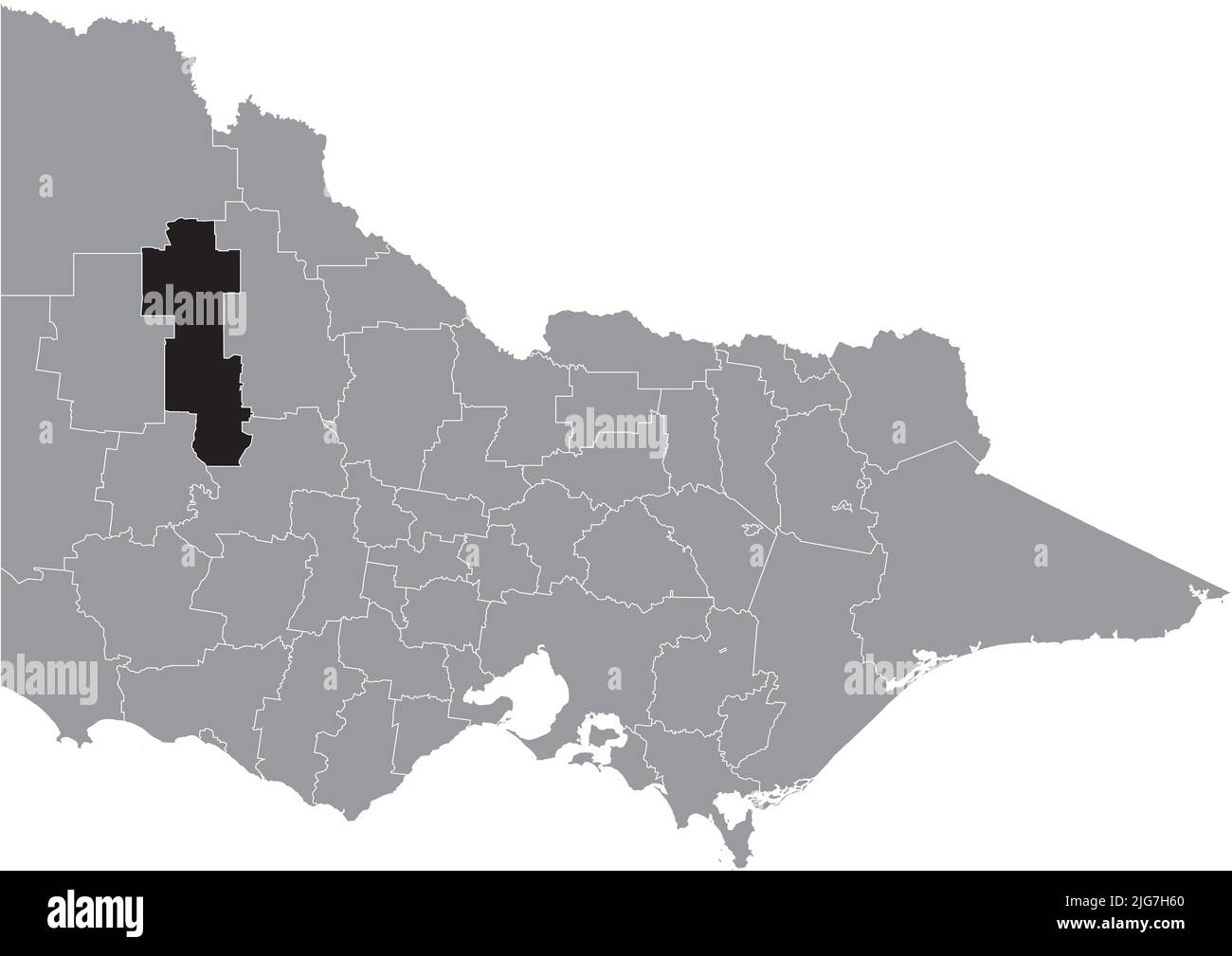 Locator map of the SHIRE OF YARRIAMBIACK, VICTORIA Stock Vector Image ...