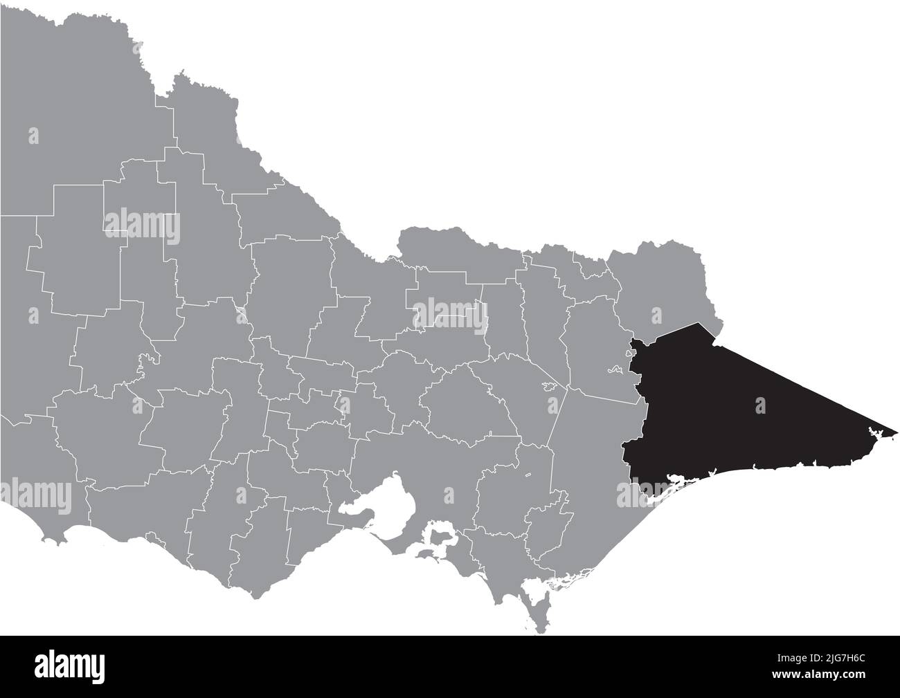 Locator map of the SHIRE OF EAST GIPPSLAND, VICTORIA Stock Vector Image ...