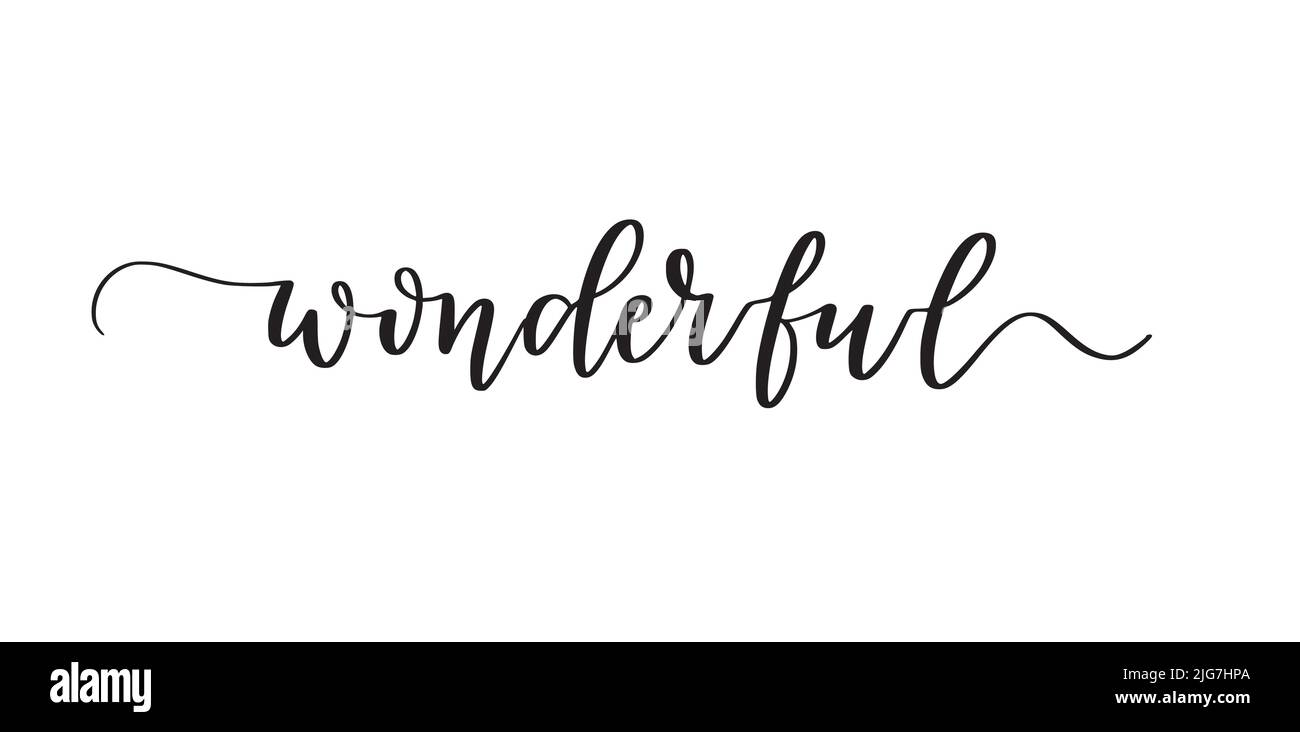 Wonderful cute modern calligraphy word Stock Vector Image & Art - Alamy