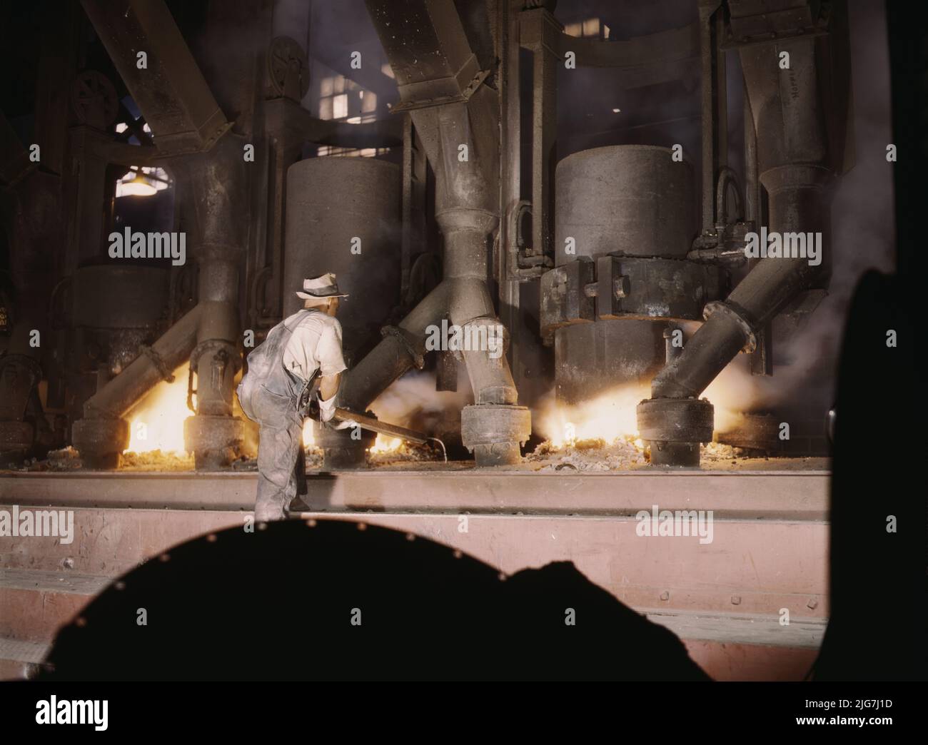 TVA chemical plant, electric furnace loaded with phosphate, vicinity of ...