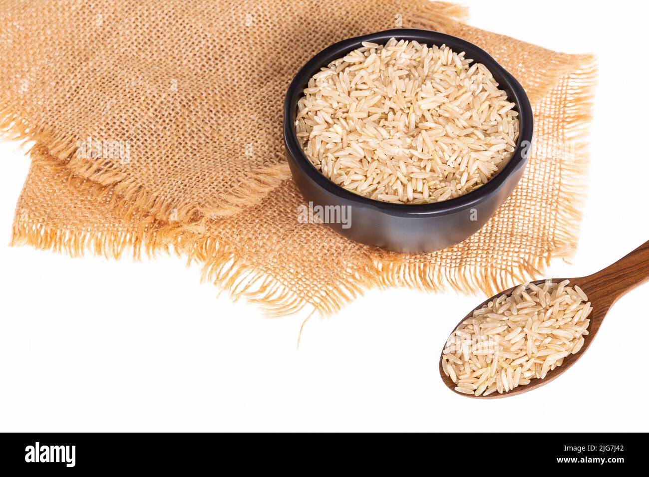 Raw Brown Rice - Basic Cereal For Food; Photo On White Background Stock ...