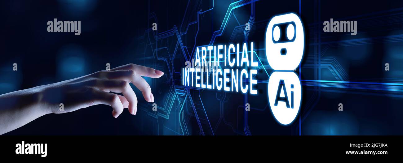 Artificial intelligence AI Neural network deep machine learning concept Stock Photo - Alamy