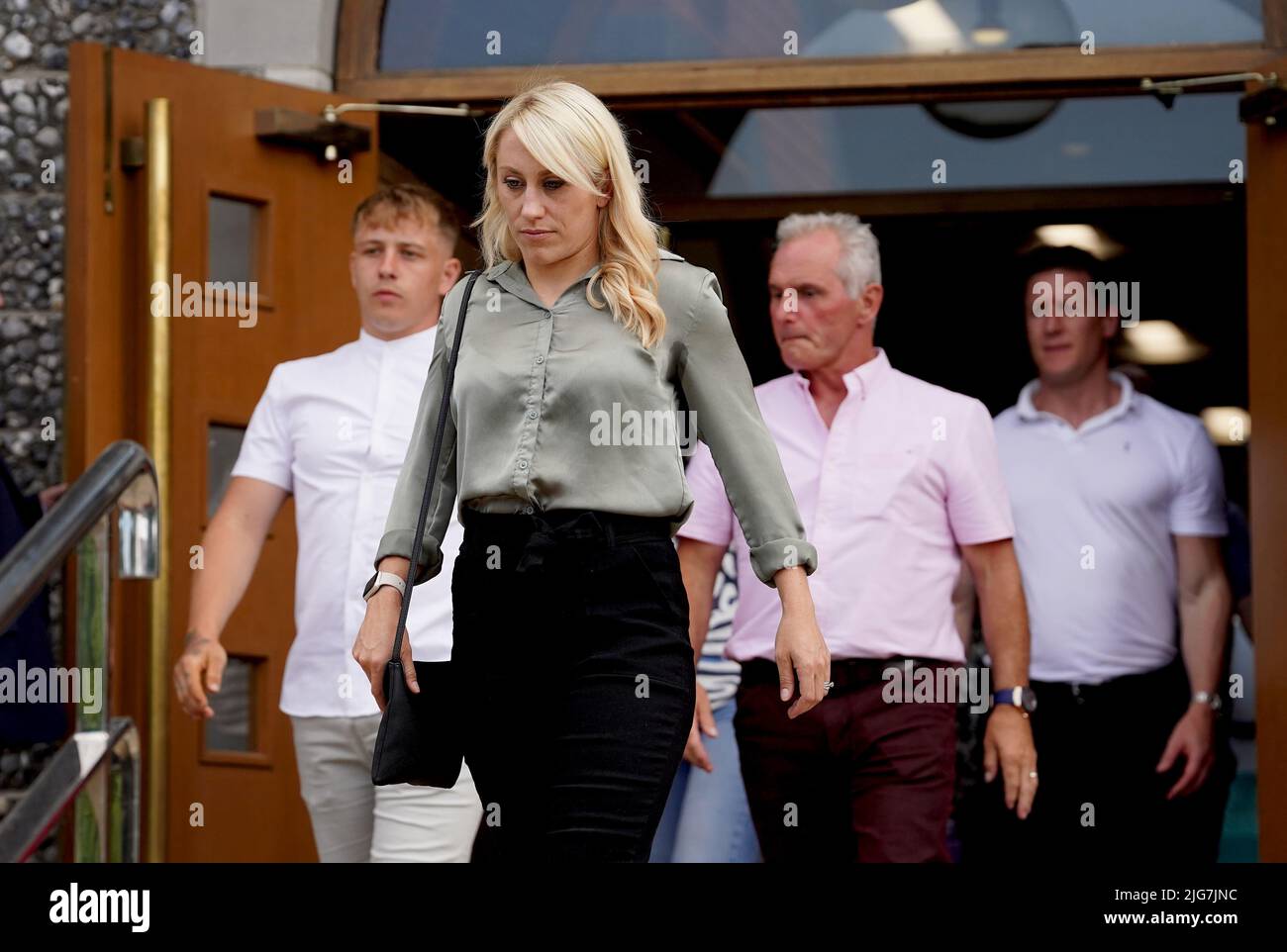 Bethan Coles, daughter of PCSO Julia James, accompanied by family ...