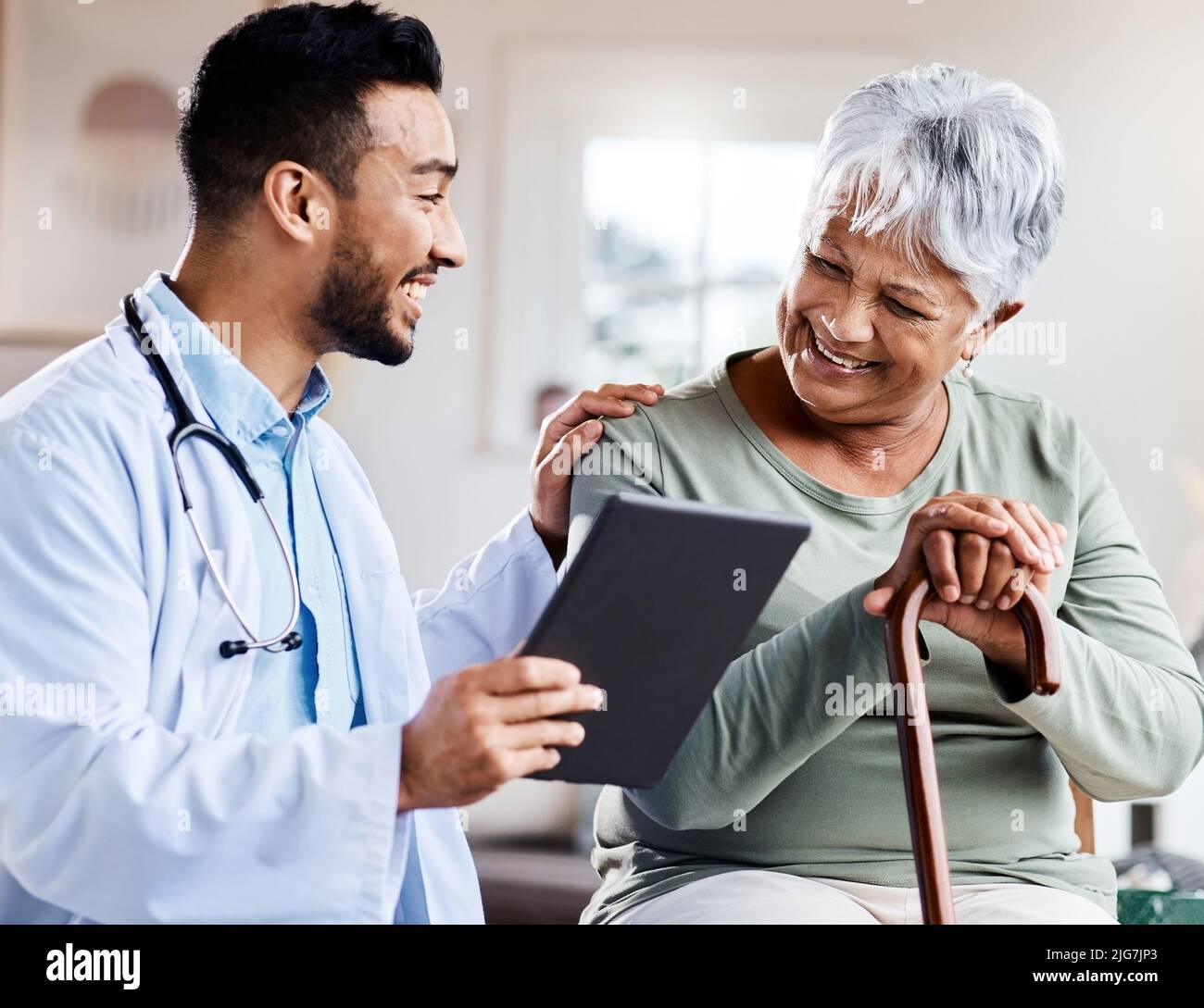 It was nothing to worry about. Shot of a young doctor sharing ...
