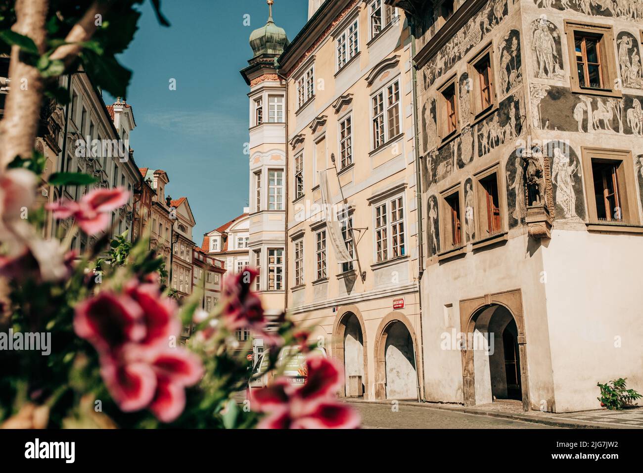Prague, Czech Republic - July 2022. House at the Minute near Old town ...