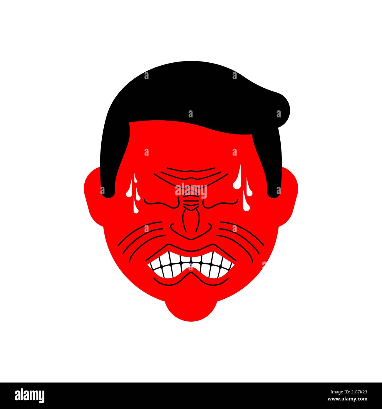 Straining face emotion. Tense face guy. Grimacing man Stock Vector ...