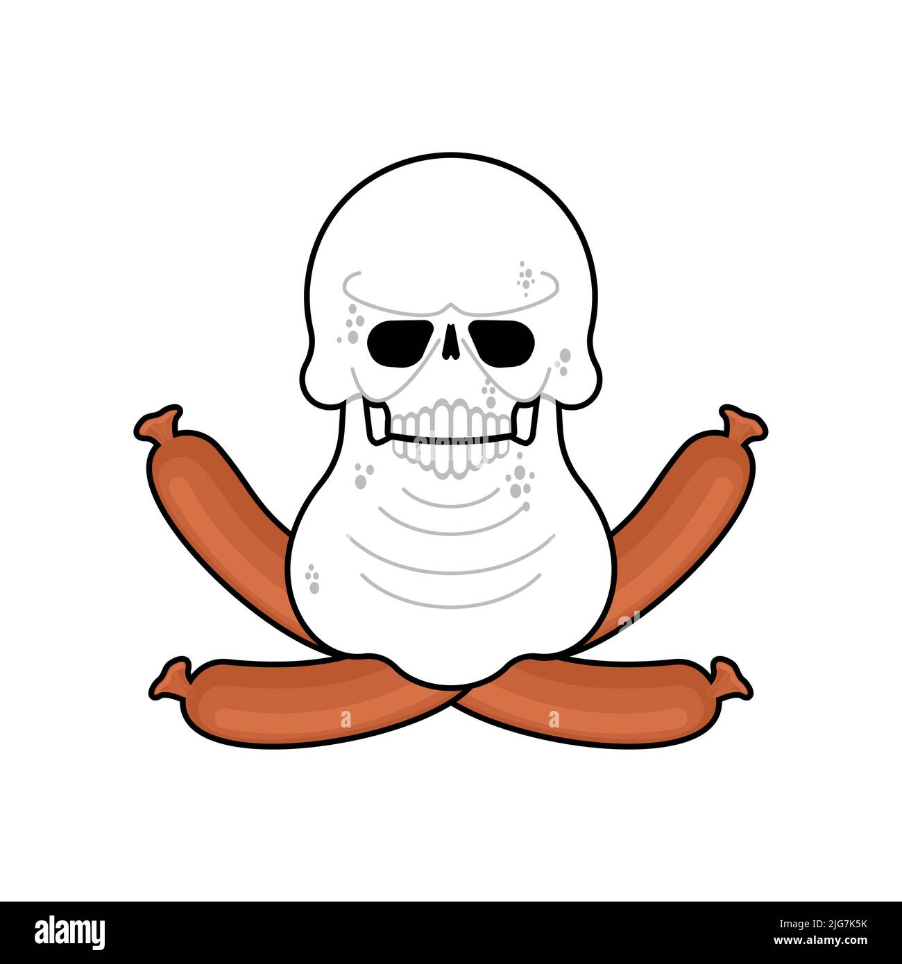 Fat skull. Thick skeleton head. Vector illustration Stock Vector Image ...