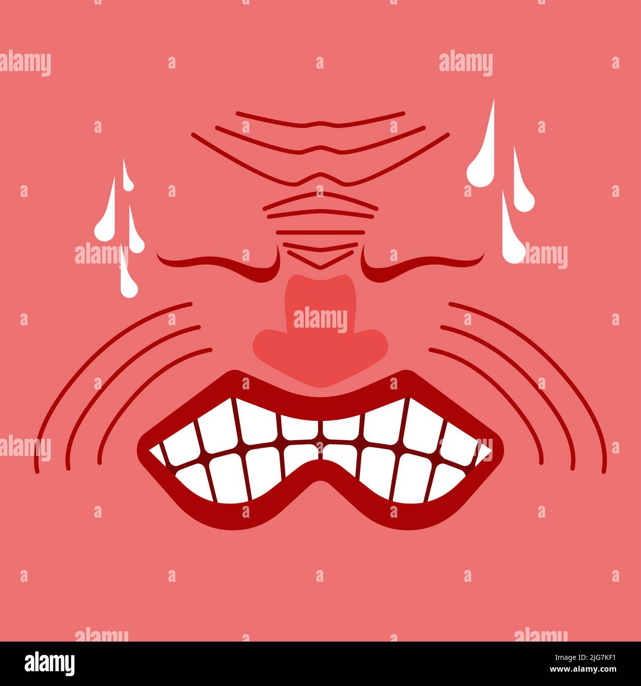 Straining face emotion. Tense face guy. Grimacing man Stock Vector ...