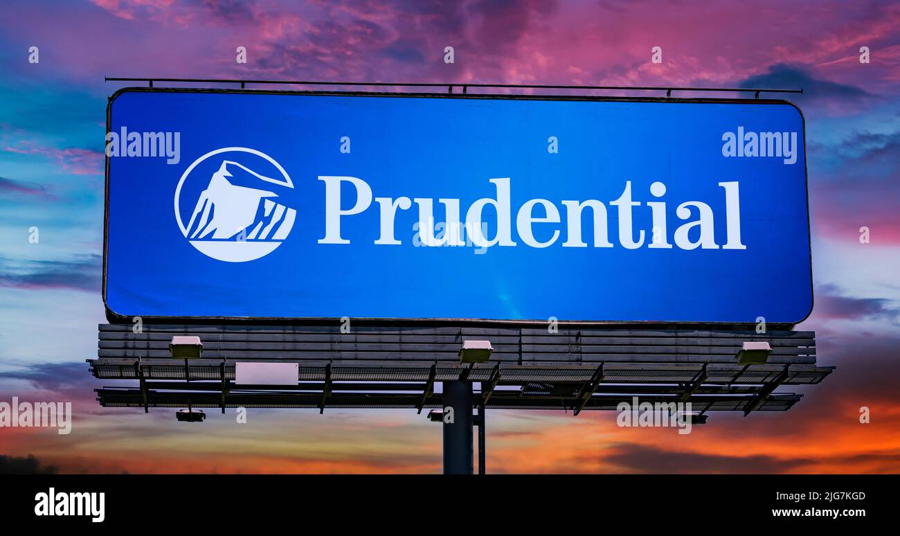 POZNAN, POL - JUN 28, 2022: Advertisement billboard displaying logo of ...