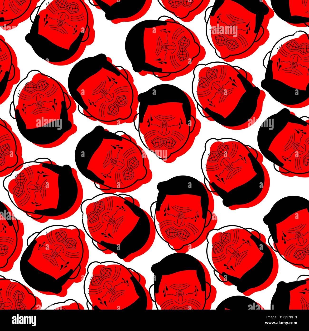 Straining face pattern seamless. Tense face guy background. Grimacing ...