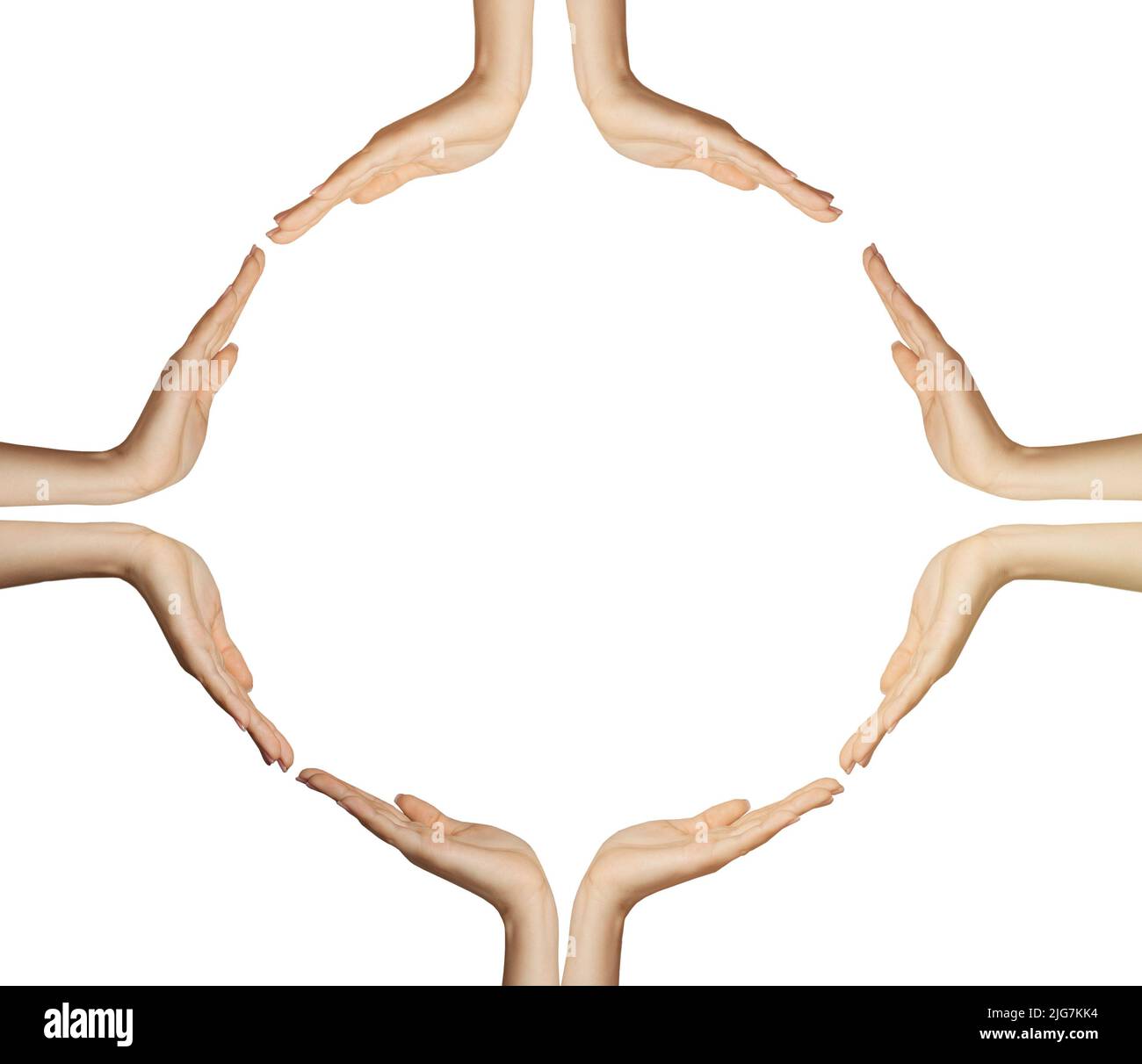 Shape frame of hands isolated on white background Stock Photo - Alamy