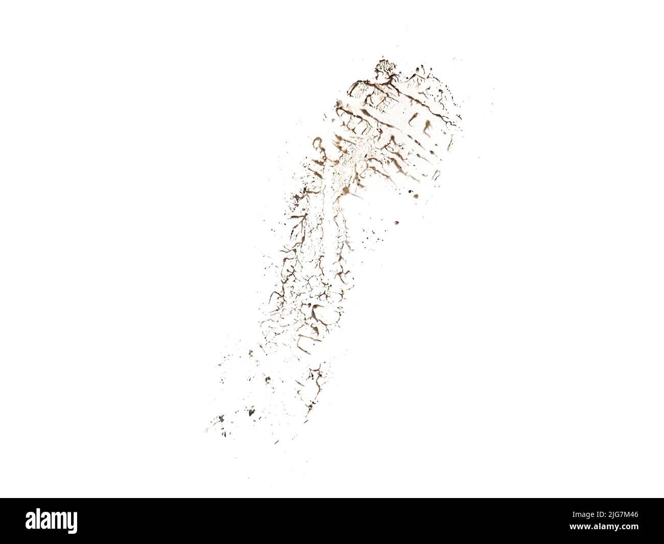Muddy boot prints isolated on white background Stock Photo - Alamy