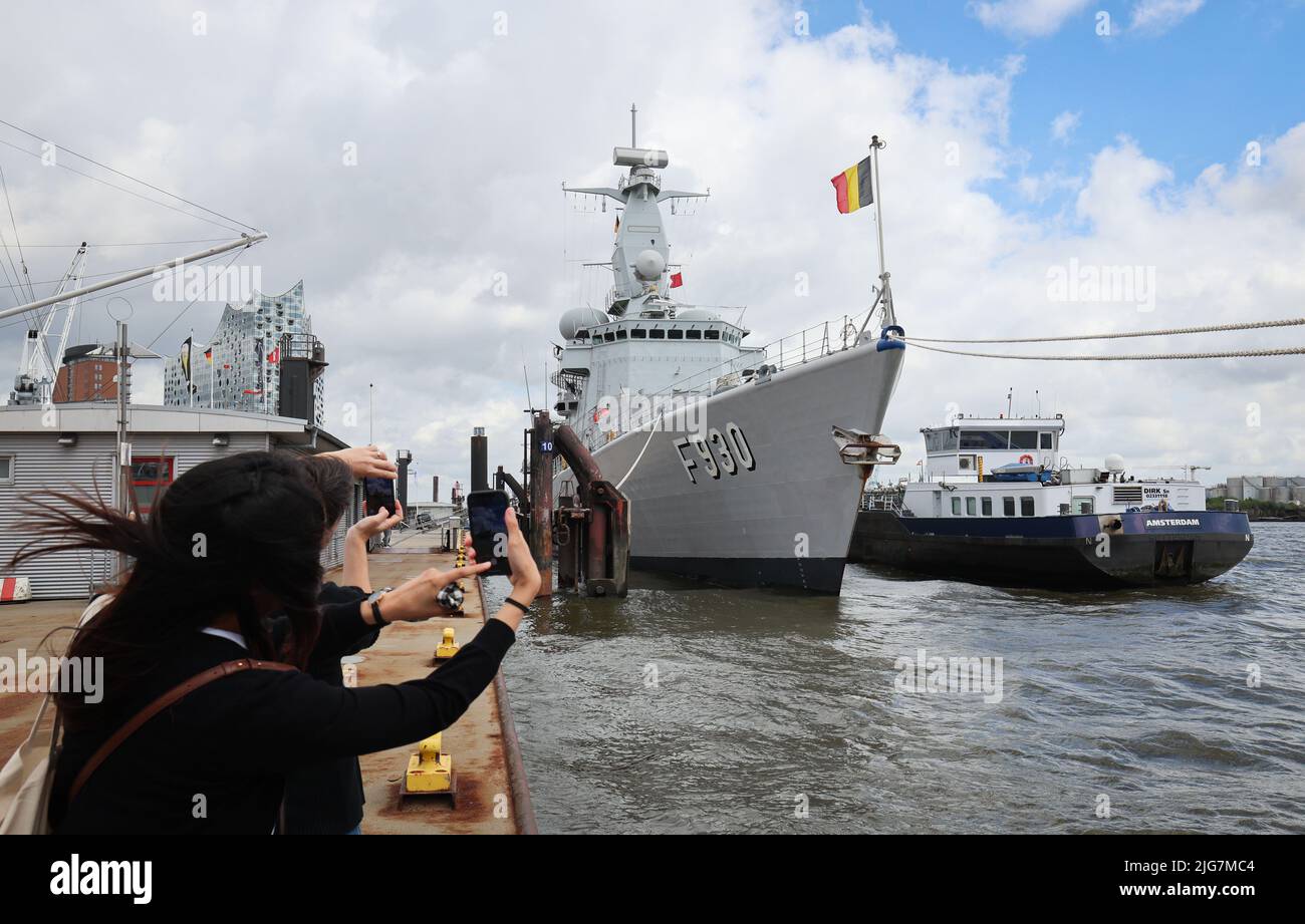 Hamburg, Germany. 08th July, 2022. The Belgian frigate "BNS Leopold I ...
