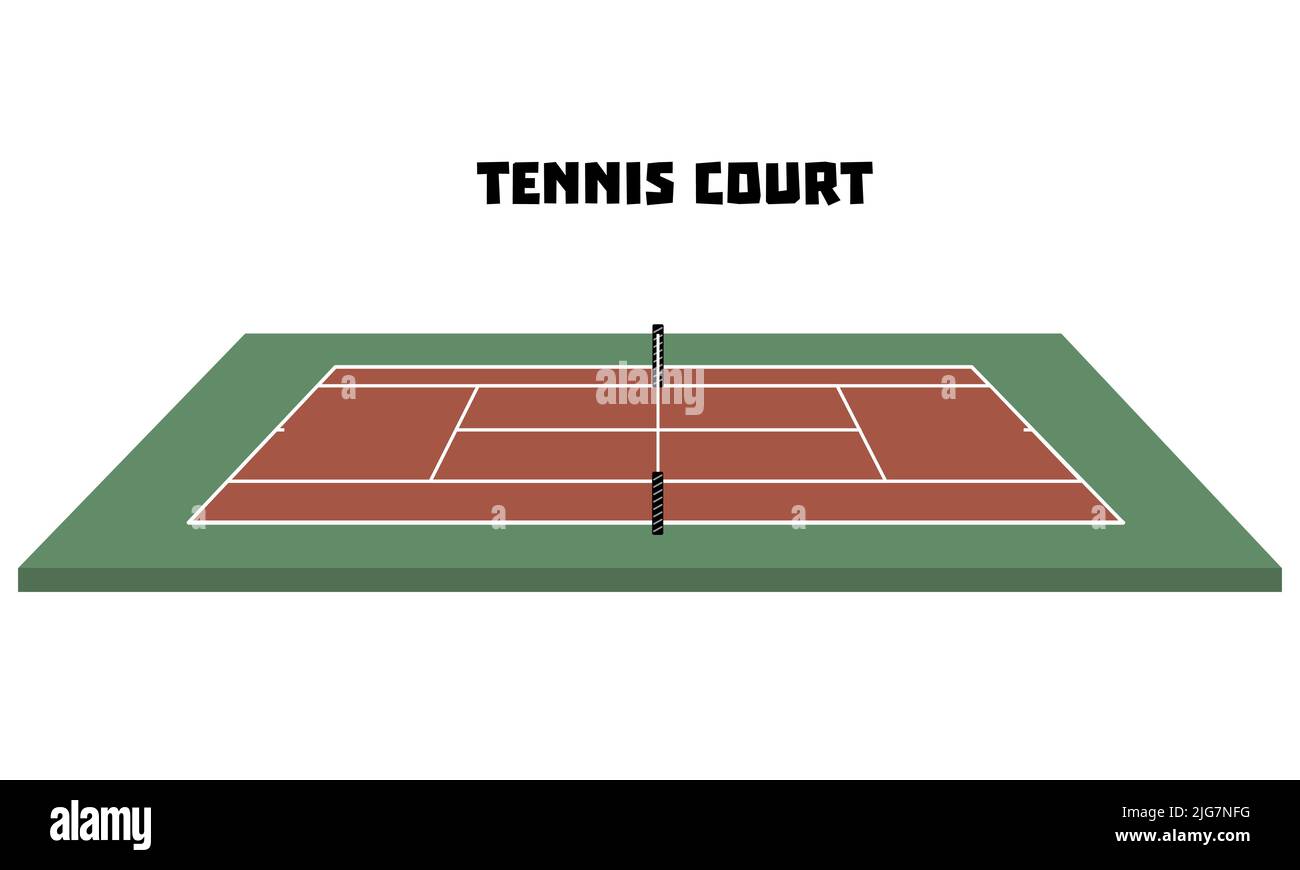 Playing Field for tennis. Isolated Tennis court 3D scheme on white ...