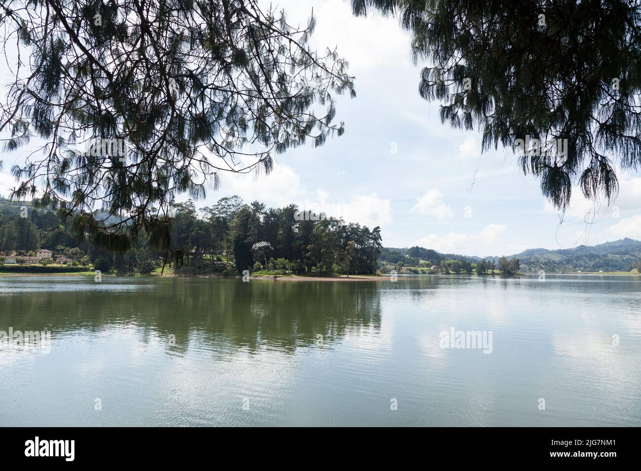 Beautiful subjective view of landscape with lake Stock Photo - Alamy