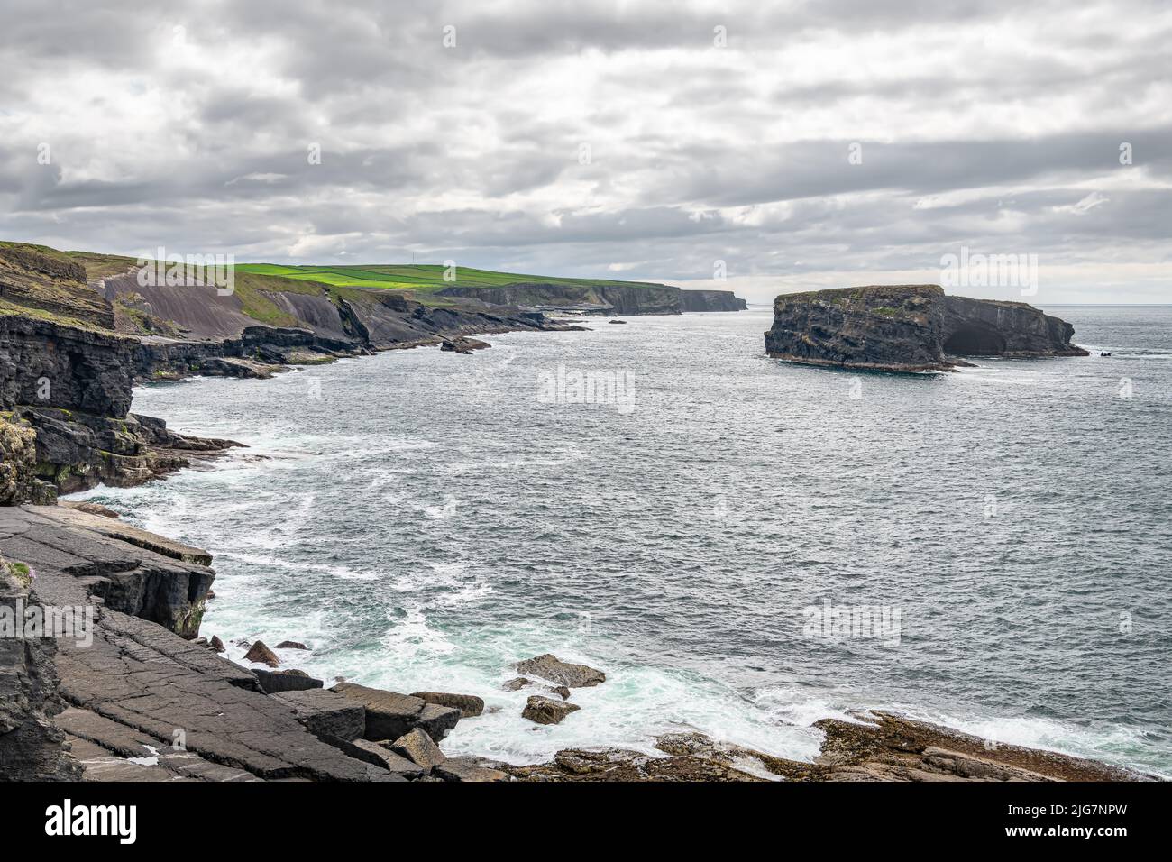 A small Island and the north coast cliffs of the loophead peninsular in ...