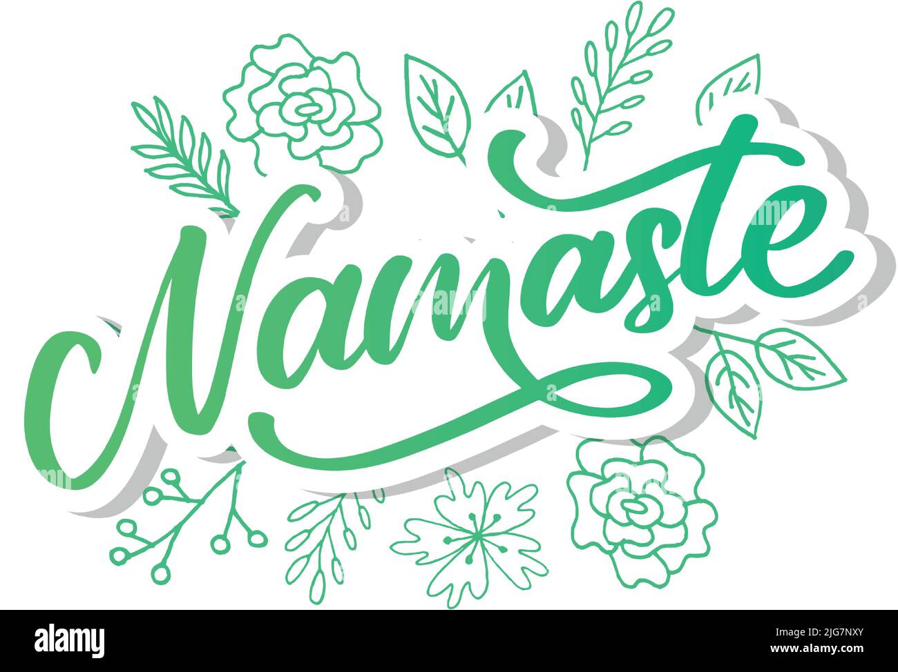 Vector lettering. Calligraphic poster with phrase - Namaste. Hand drawn ...