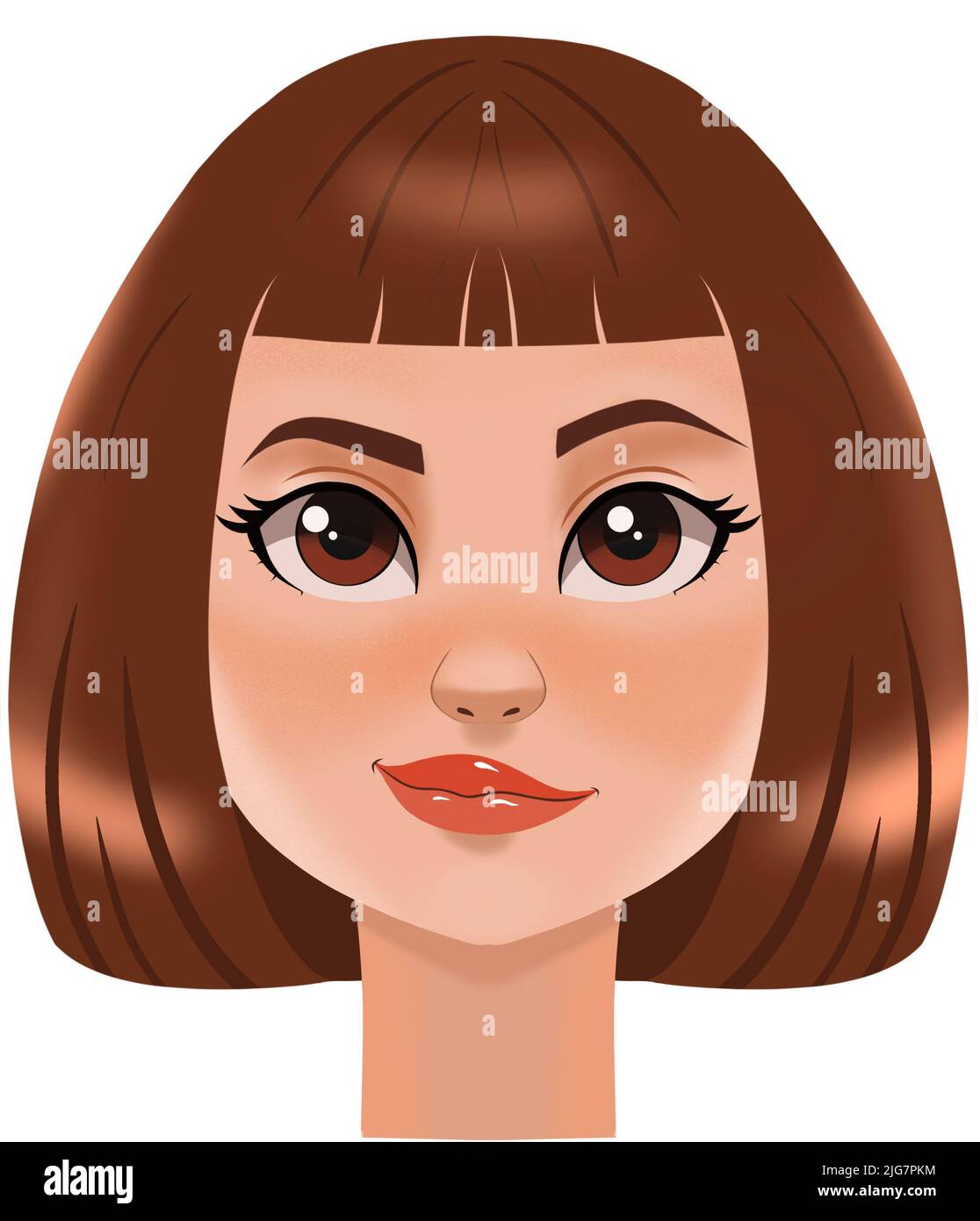 Woman head, face illustration Stock Photo - Alamy