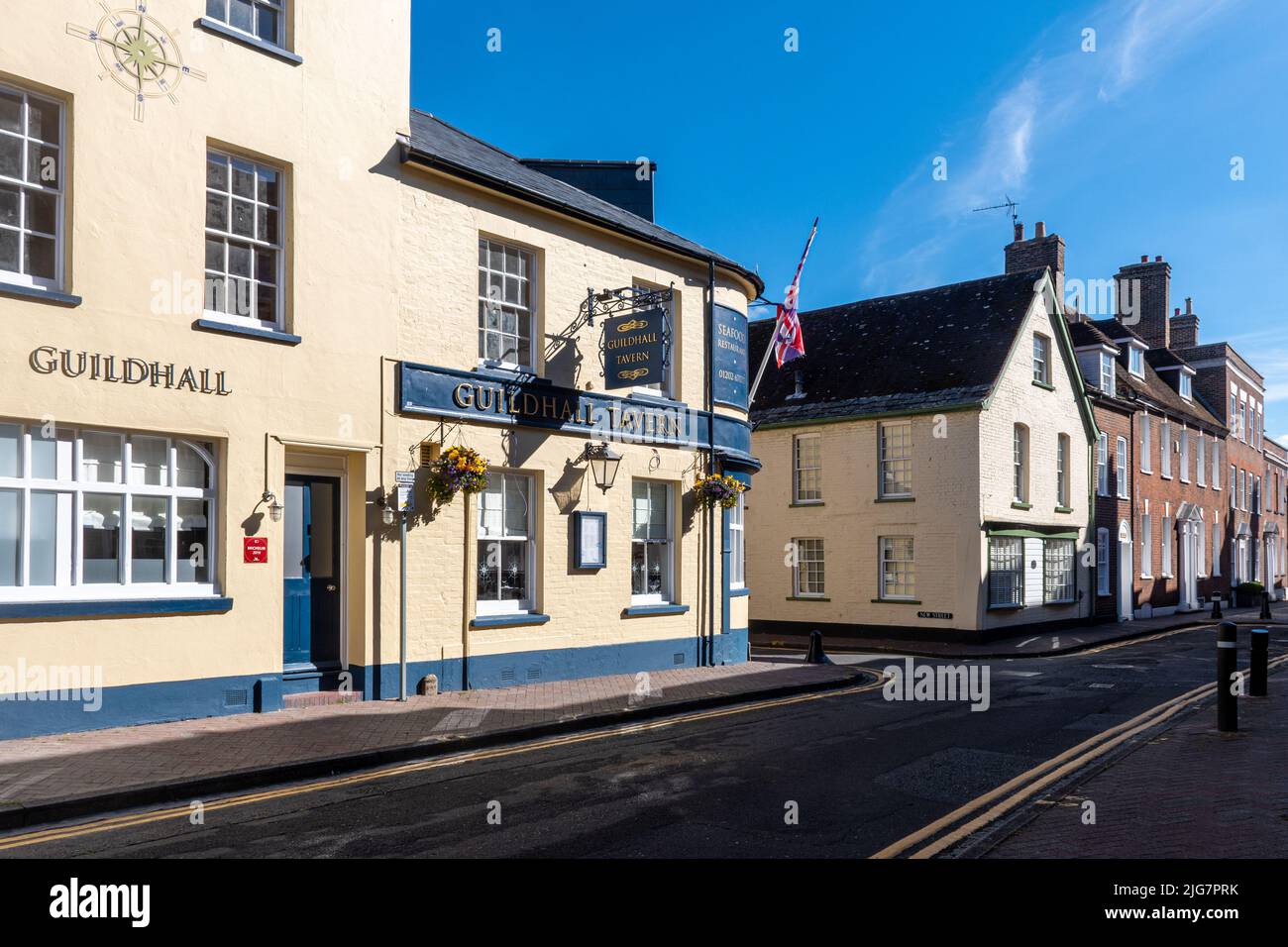 Poole Old Town, Guildhall Tavern on Market Street, Dorset, England, UK ...