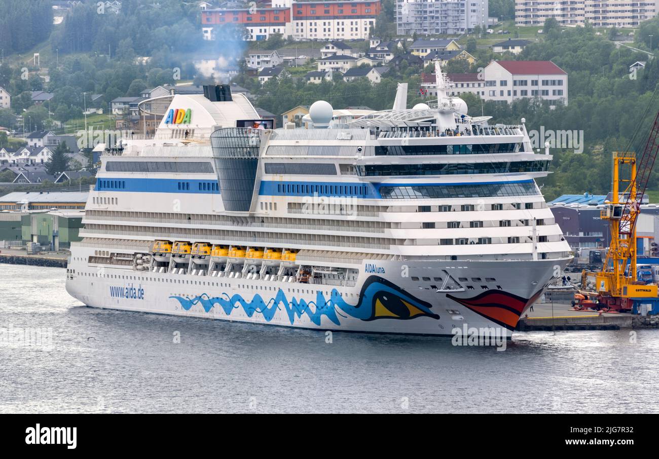 AIDAluna cruise ship, Tromso cruise ship port, Norway Stock Photo - Alamy