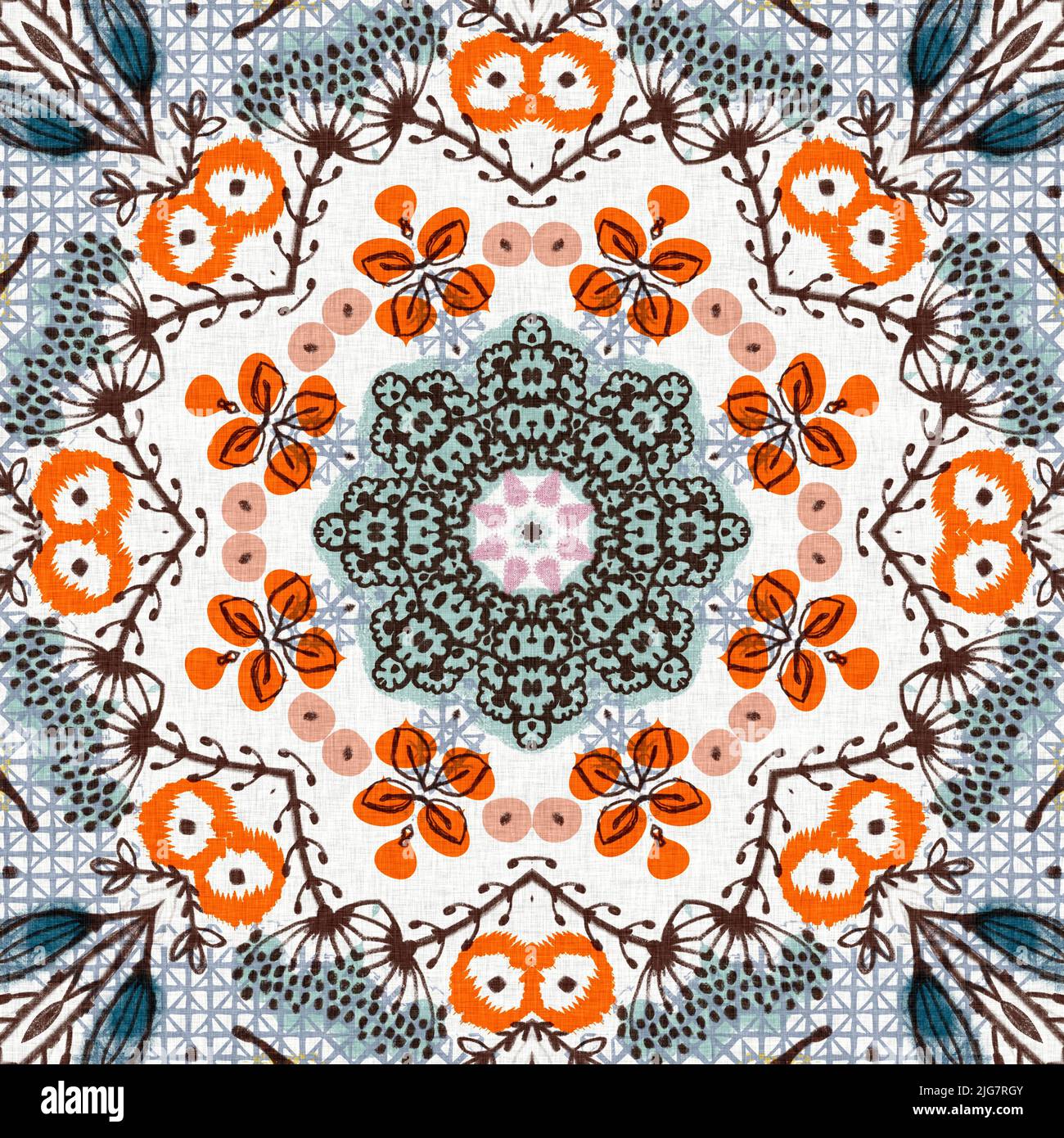 Retro fifties floral french printed fabric pattern for shabby chic home ...