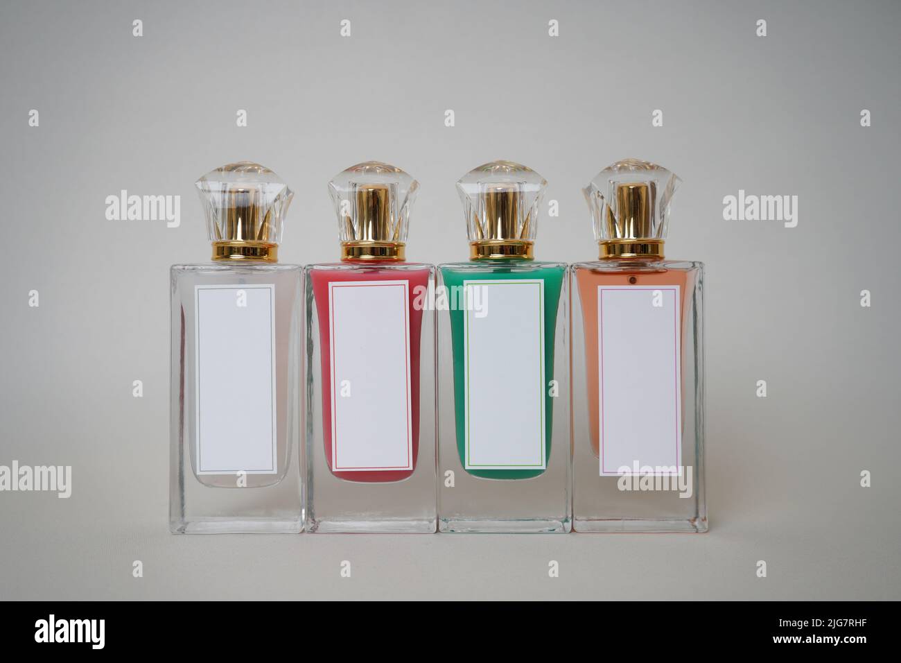 perfumes bottles and cap for branding isolated on white background ...