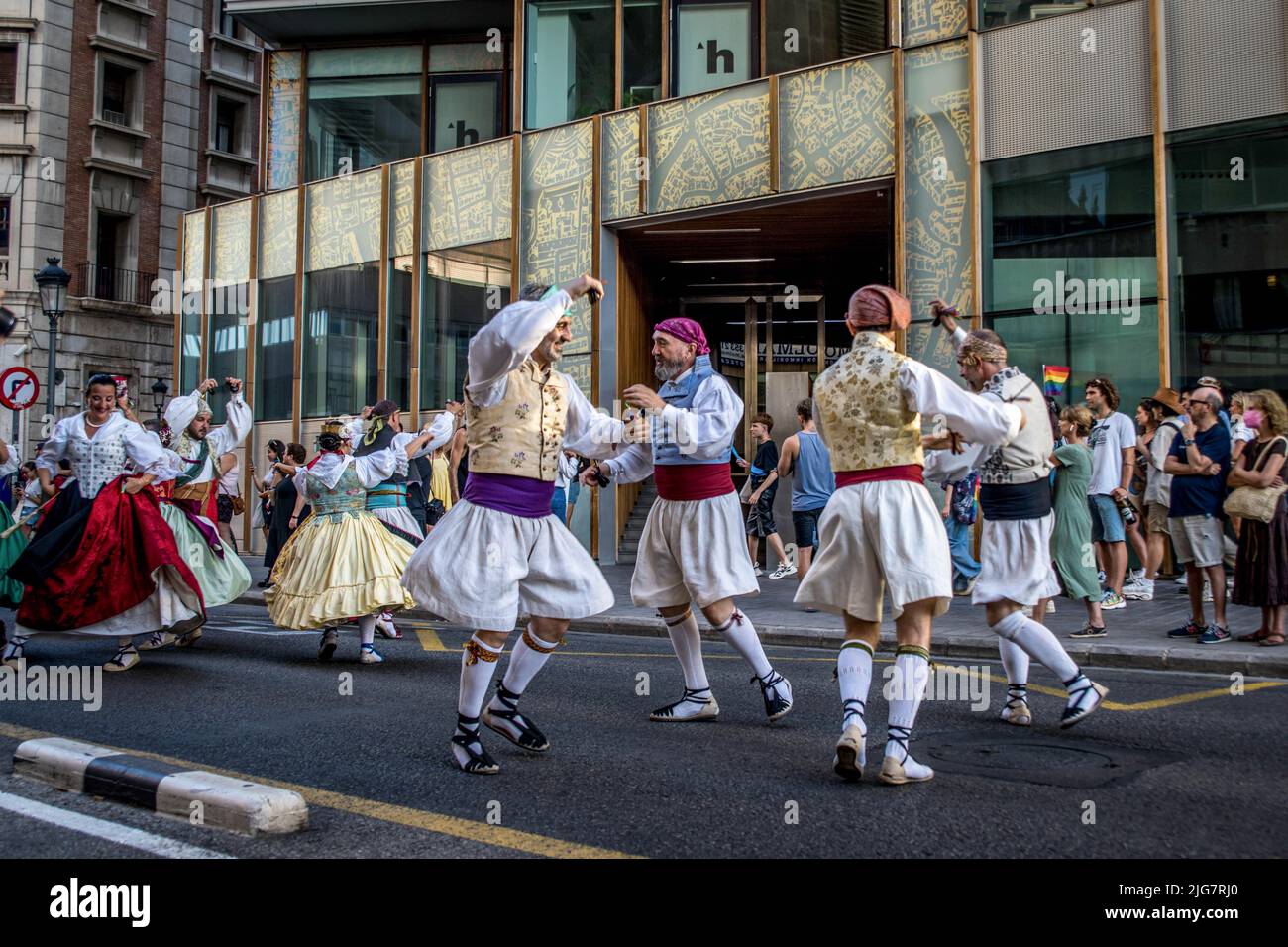 Picture of Group of Falleros Dressed in Typical Valencian Costumes ...