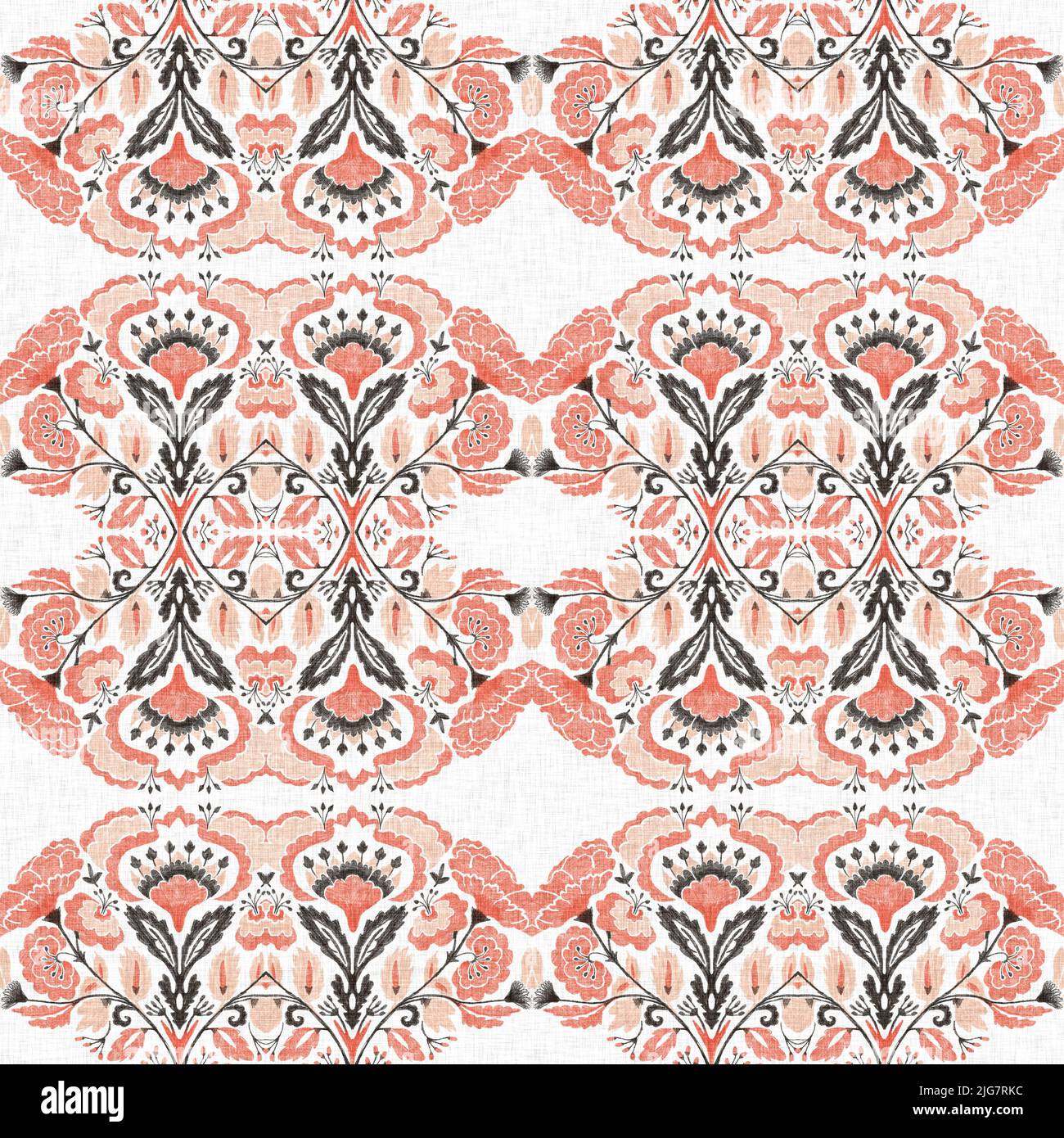 Modern boho geometric floral quilt style seamless pattern. Shabby chic ...