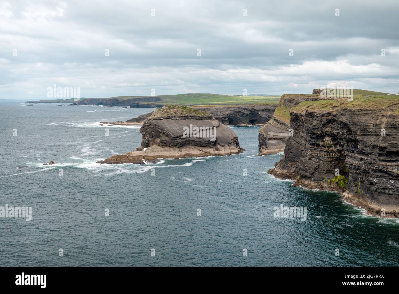 A small Island and the north coast cliffs of the loophead peninsular in ...
