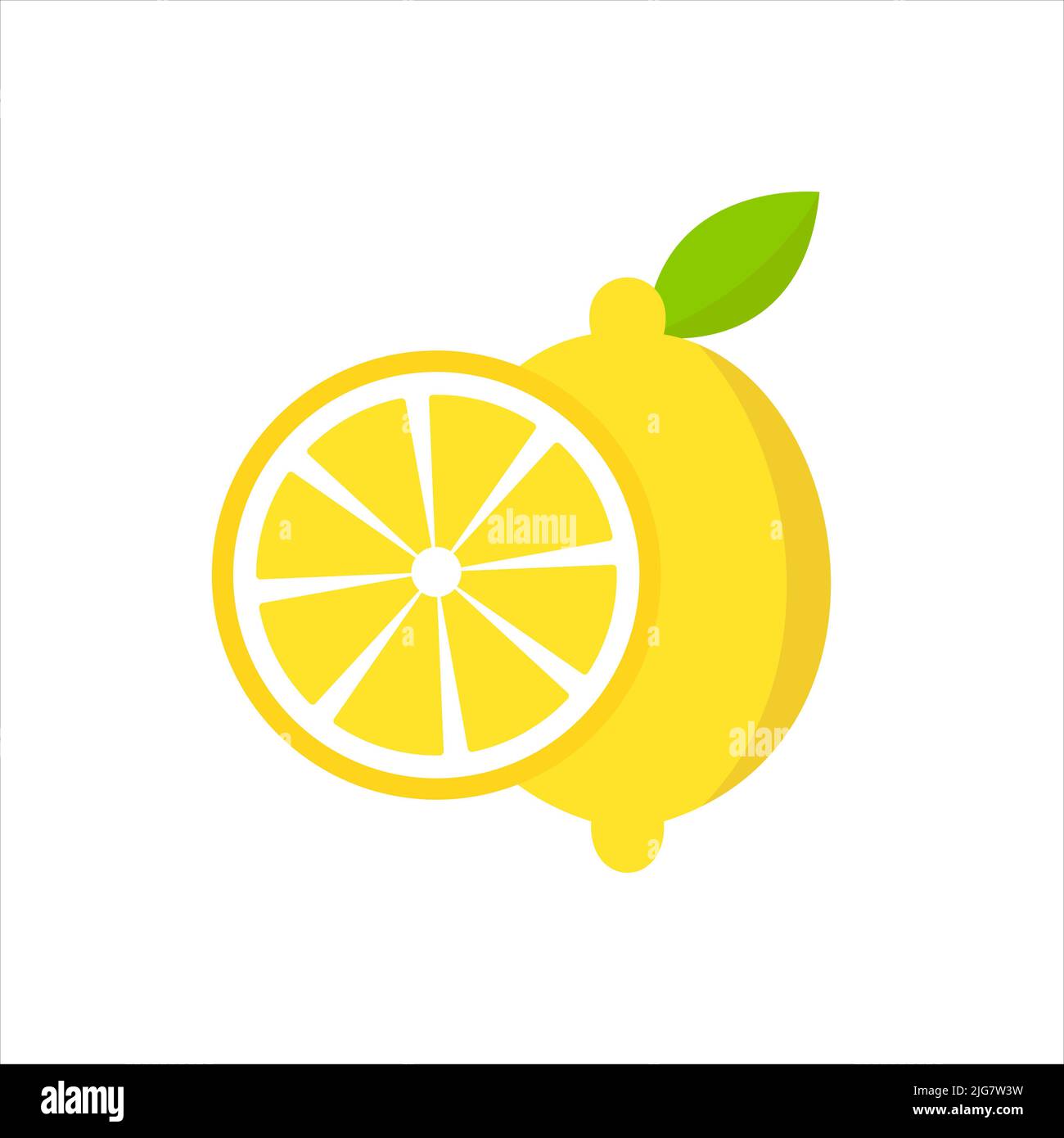 Lemon fruit vector icon in color. EPS 10. Citrus. Sour vitamin ...
