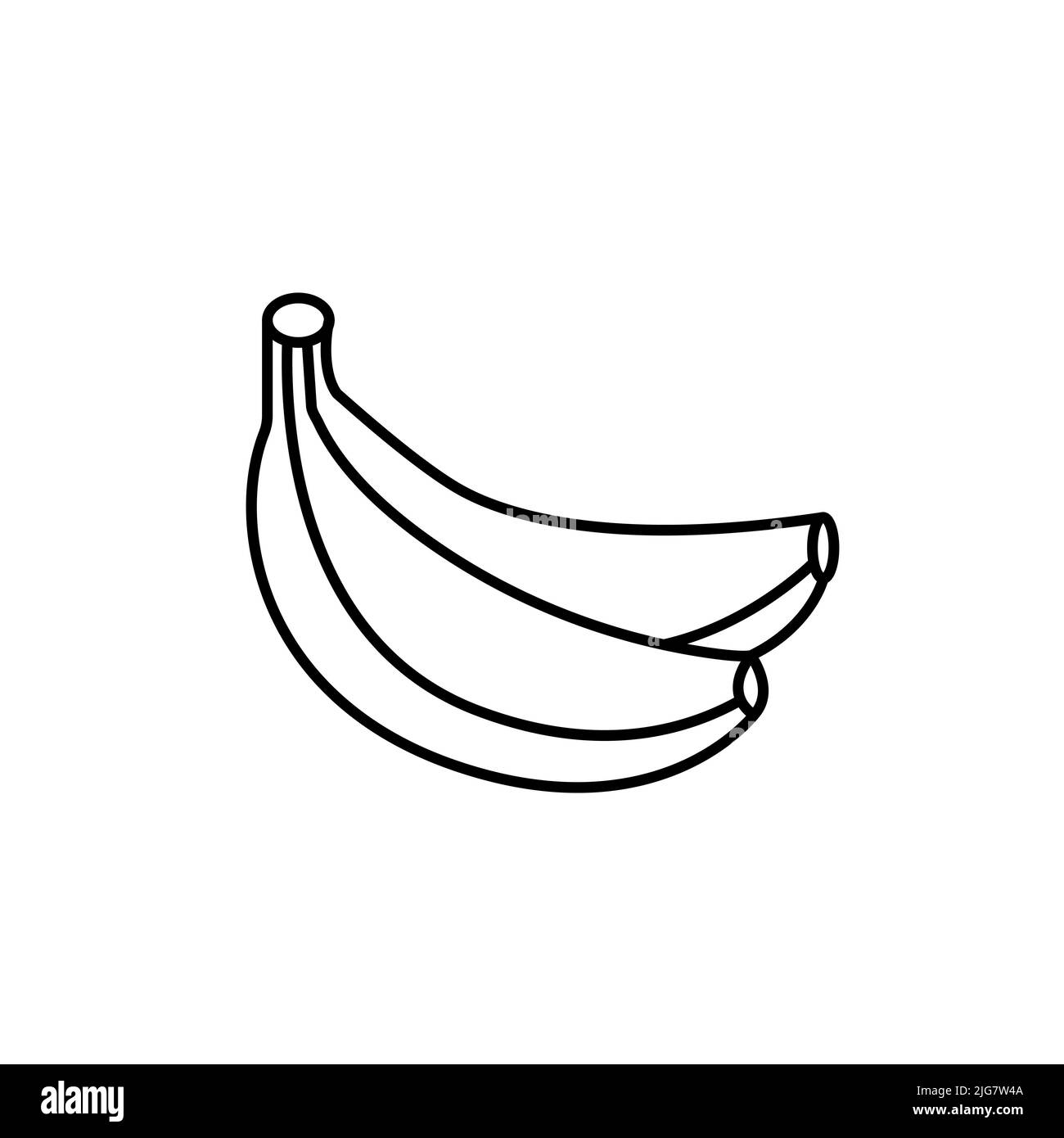 Bunch of bananas fruit vector icon outline. EPS 10. Tropical fruits ...