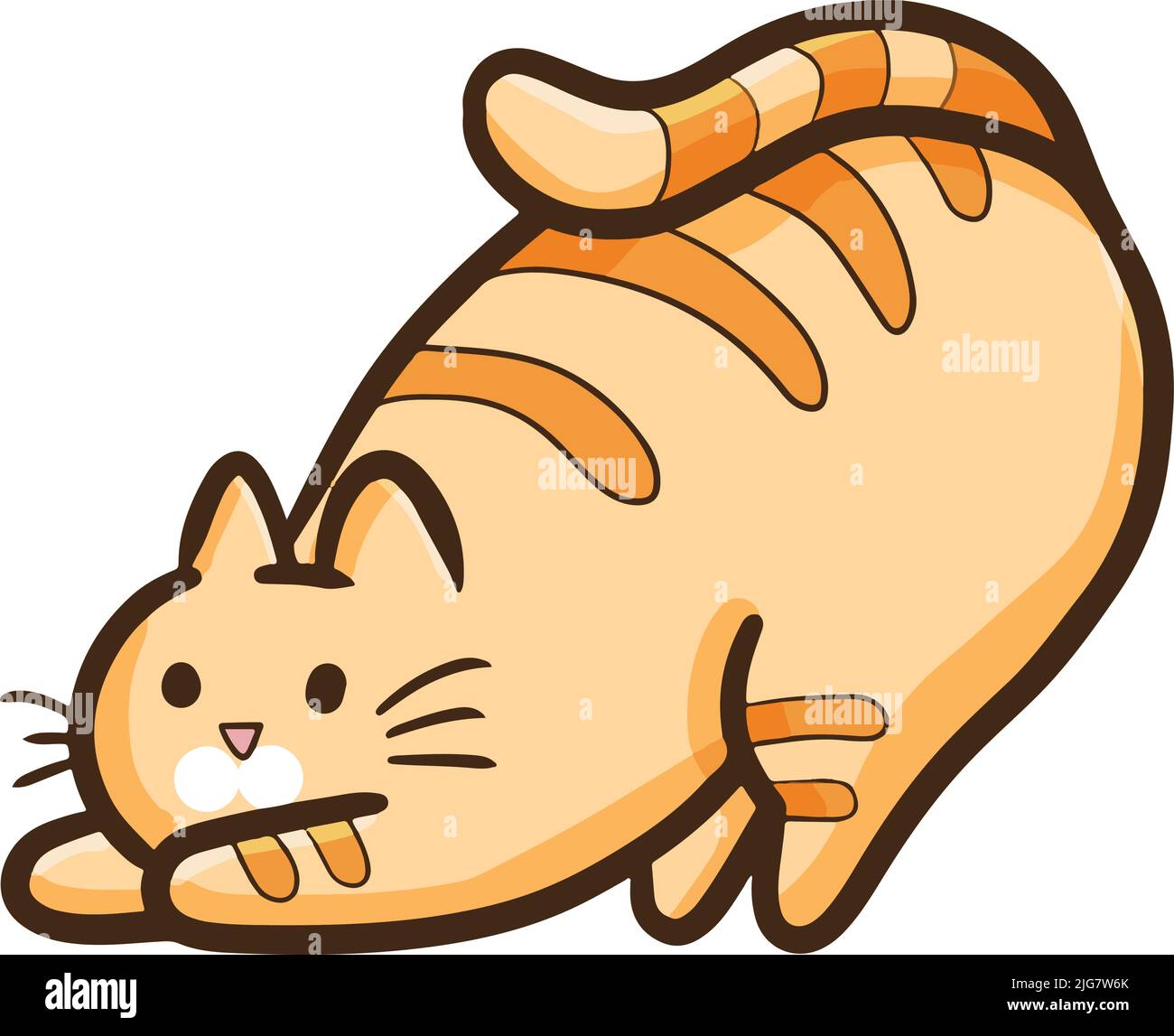A colorful vector illustration of a cute ginger cat Stock Vector Image ...