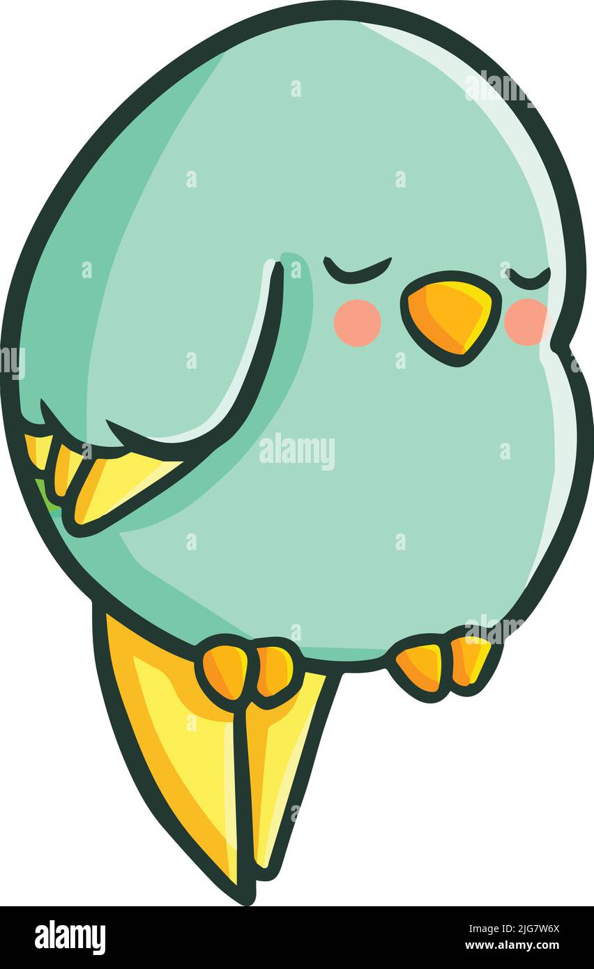 A colorful vector illustration of a cute sleeping bird Stock Vector ...