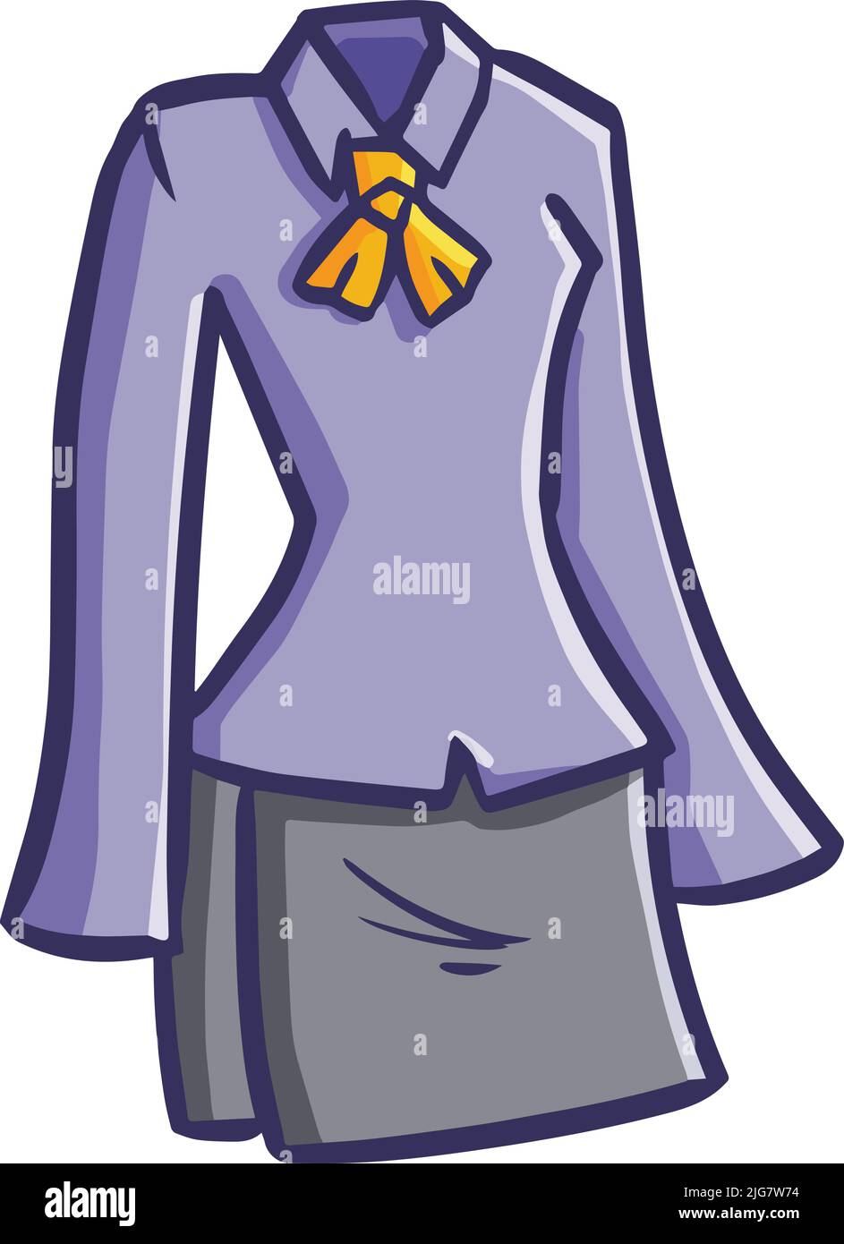 A colorful vector illustration of a female suit with a skirt and a ...