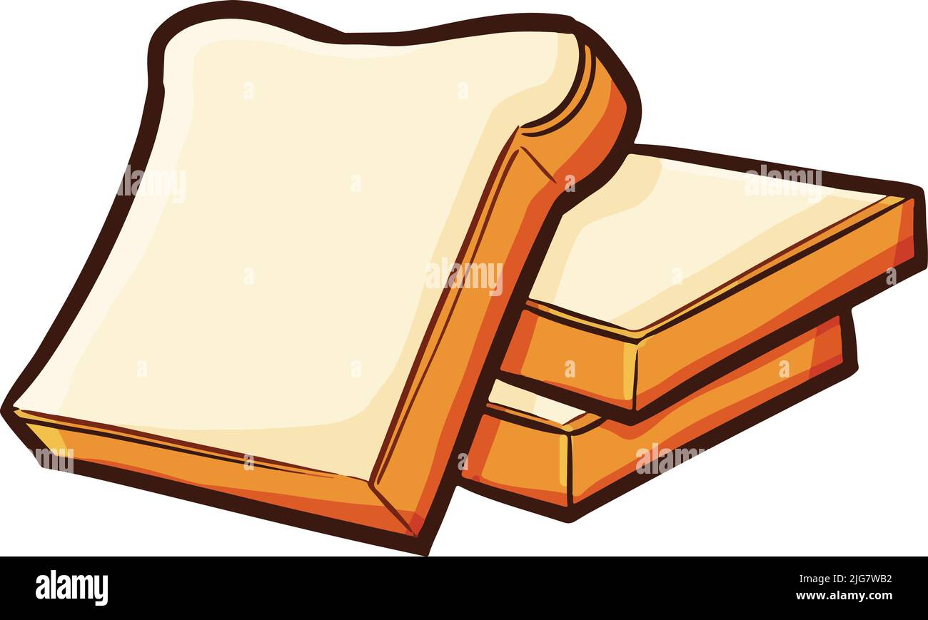 A colorful vector illustration of toast bread slices Stock Vector Image ...