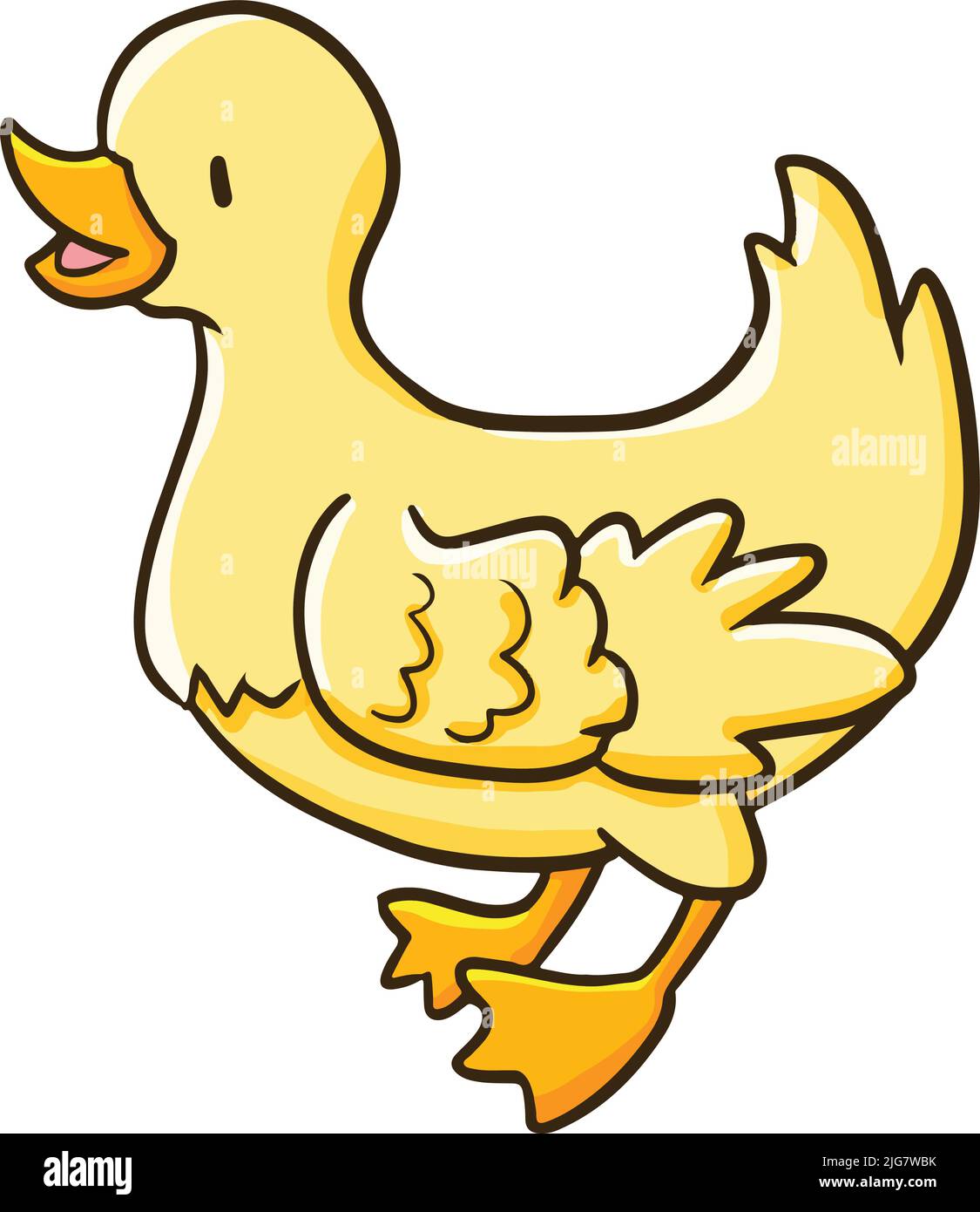 A colorful vector illustration of a cute yellow duck Stock Vector Image ...