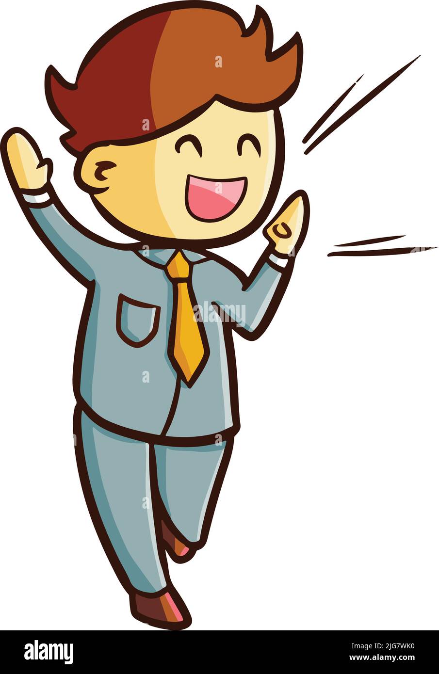 A colorful vector illustration of a male office worker in a uniform ...