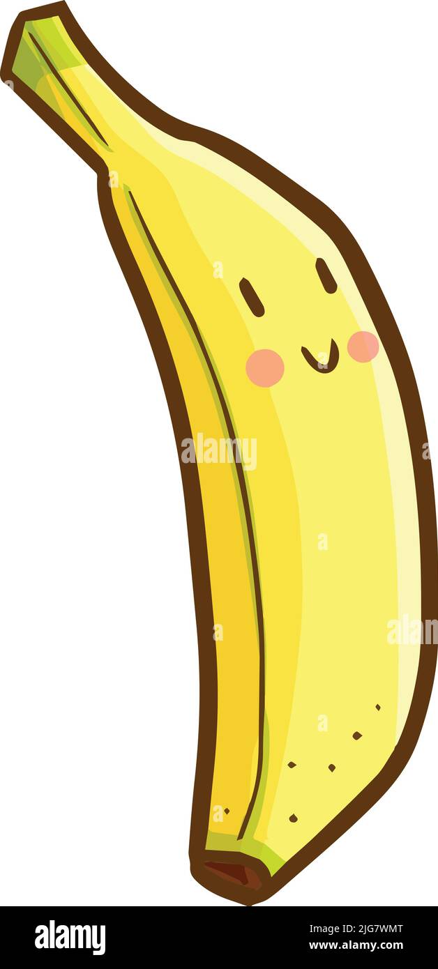 A vector illustration of a cute smiling banana isolated on a white ...