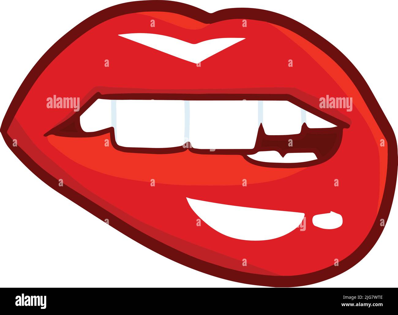 A colorful vector illustration of teeth biting the lips Stock Vector ...