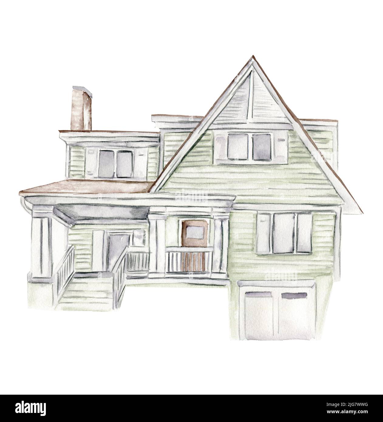 Red house in autumn Cut Out Stock Images & Pictures - Alamy