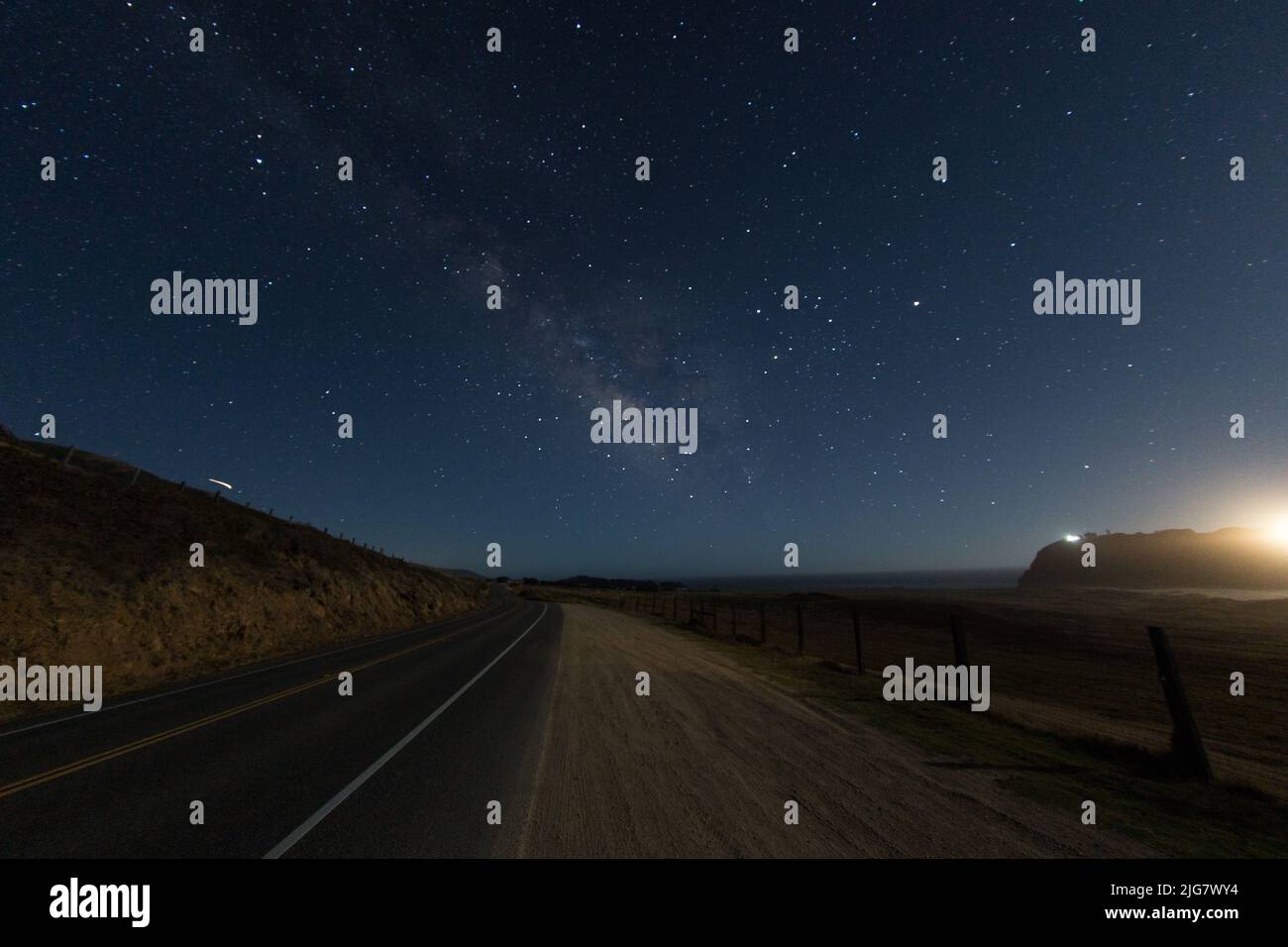 A scenic shot of the stars and the fading milky way galaxy in the sky ...
