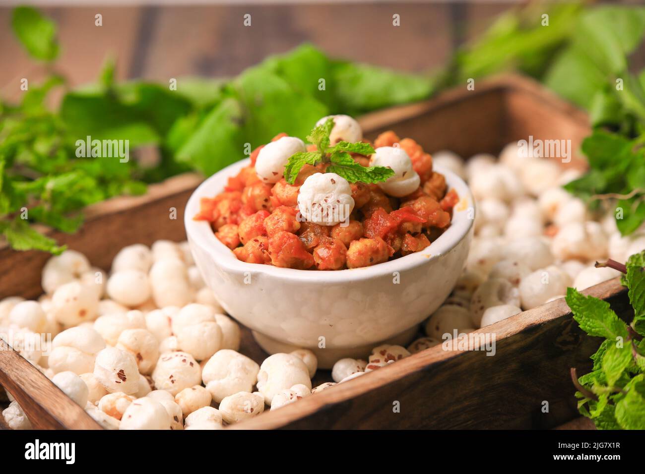 phool makhana curry indian famous dish Stock Photo - Alamy