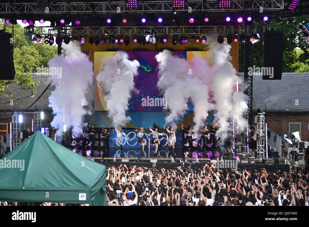 K-Pop girl group aespa perform on stage during the “Good Morning ...