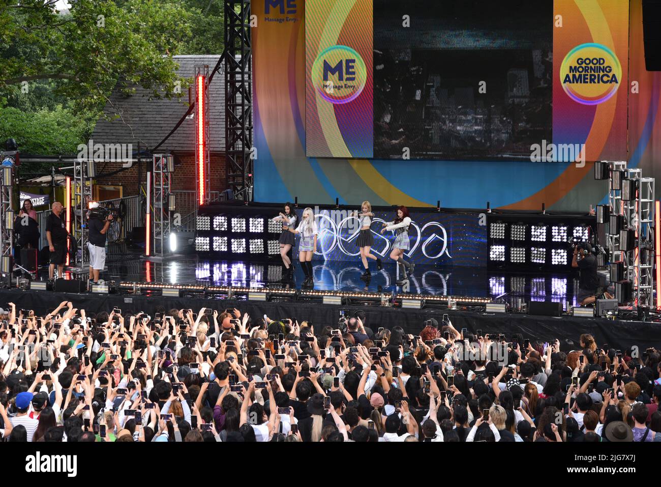 K-Pop girl group aespa perform on stage during the “Good Morning ...
