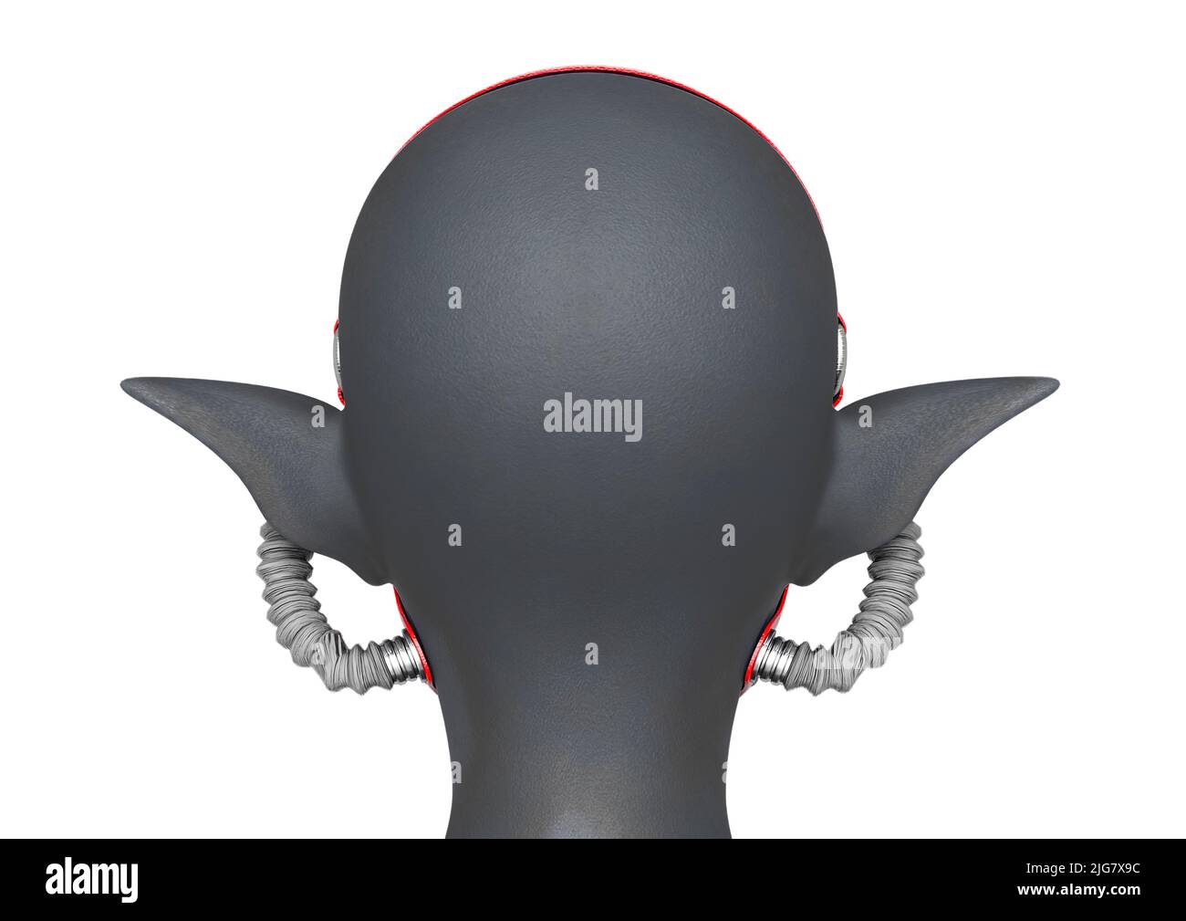 blue elf rear portrait in white background, 3d illustration Stock Photo ...